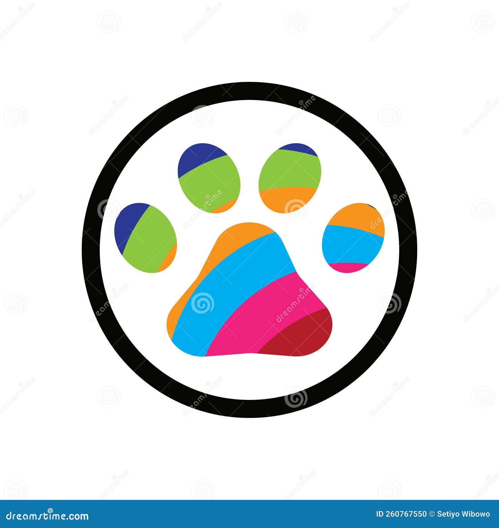 Paw Logo Design Vector Illustration Design Template Stock Vector ...