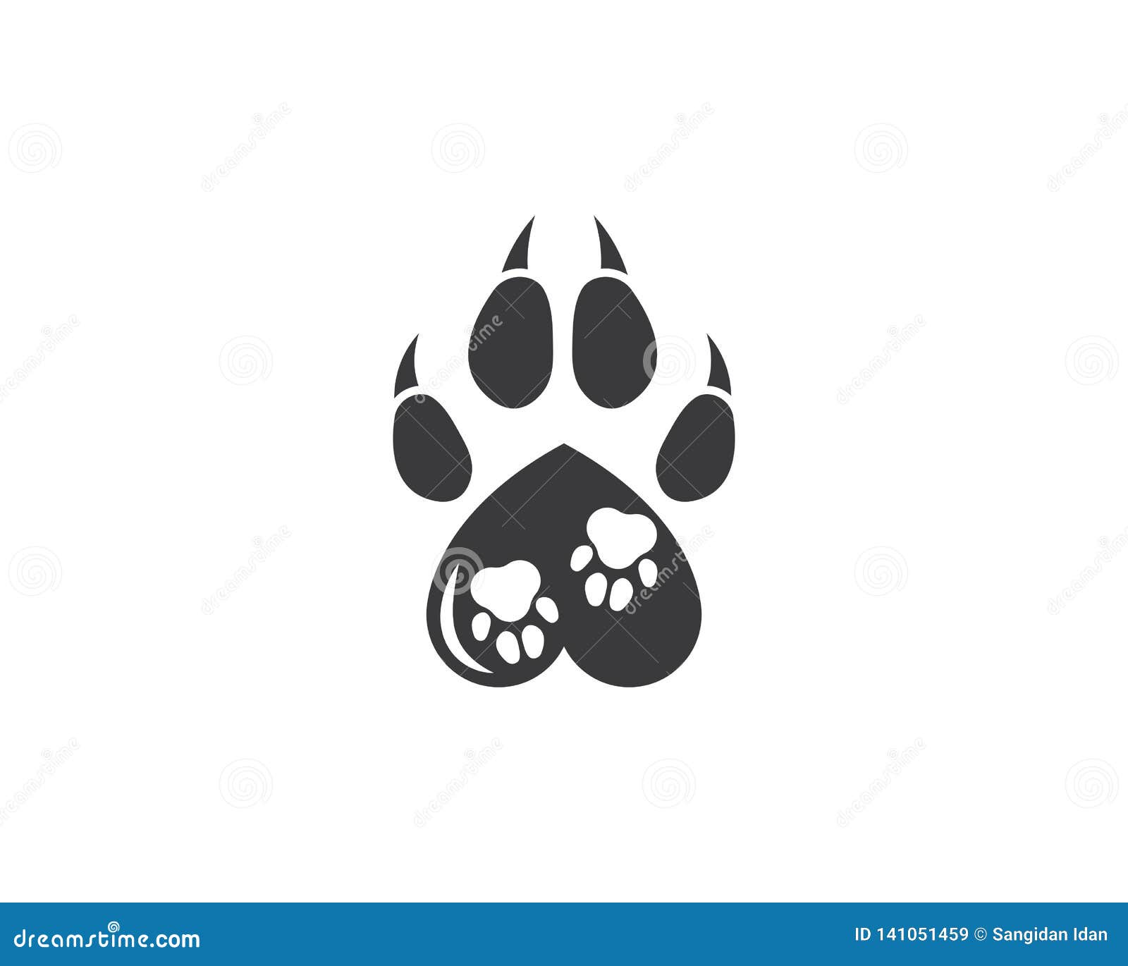 Paw Logo Icon of Pet Vector Stock Vector - Illustration of domestic ...