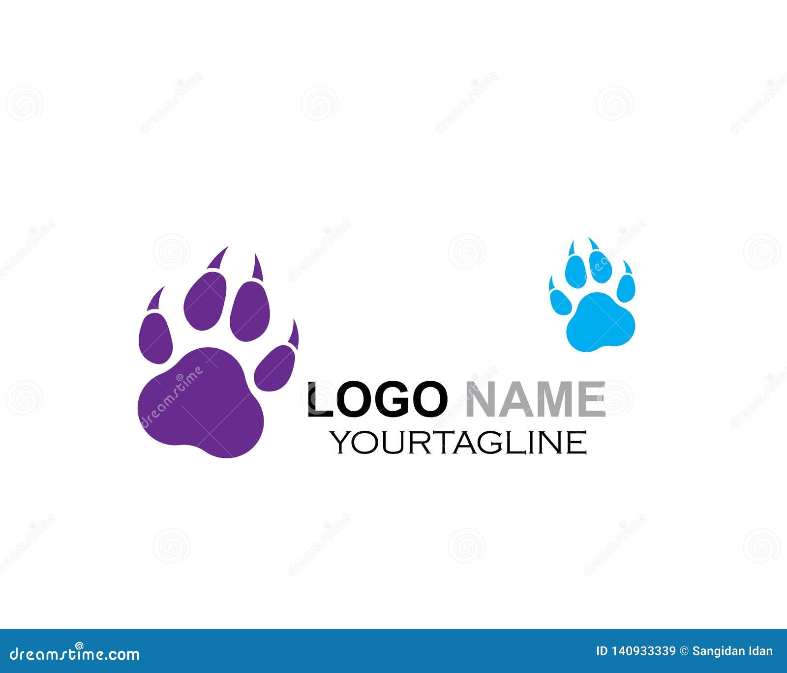 Paw Logo Icon of Pet Vector Template Stock Vector - Illustration of ...