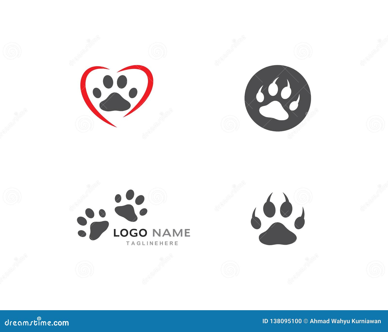 Paw logo vector stock vector. Illustration of symbol - 138095100
