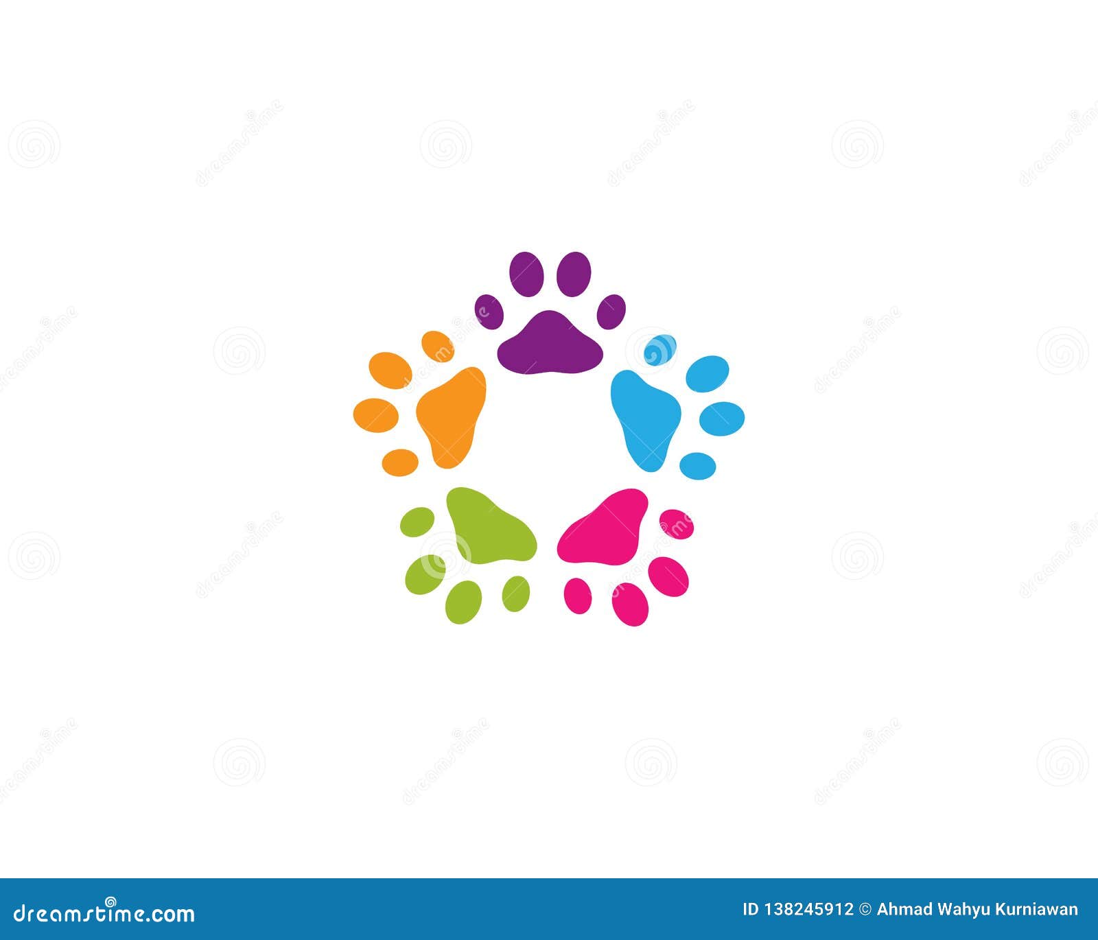 Paw logo vector stock vector. Illustration of heart - 138245912