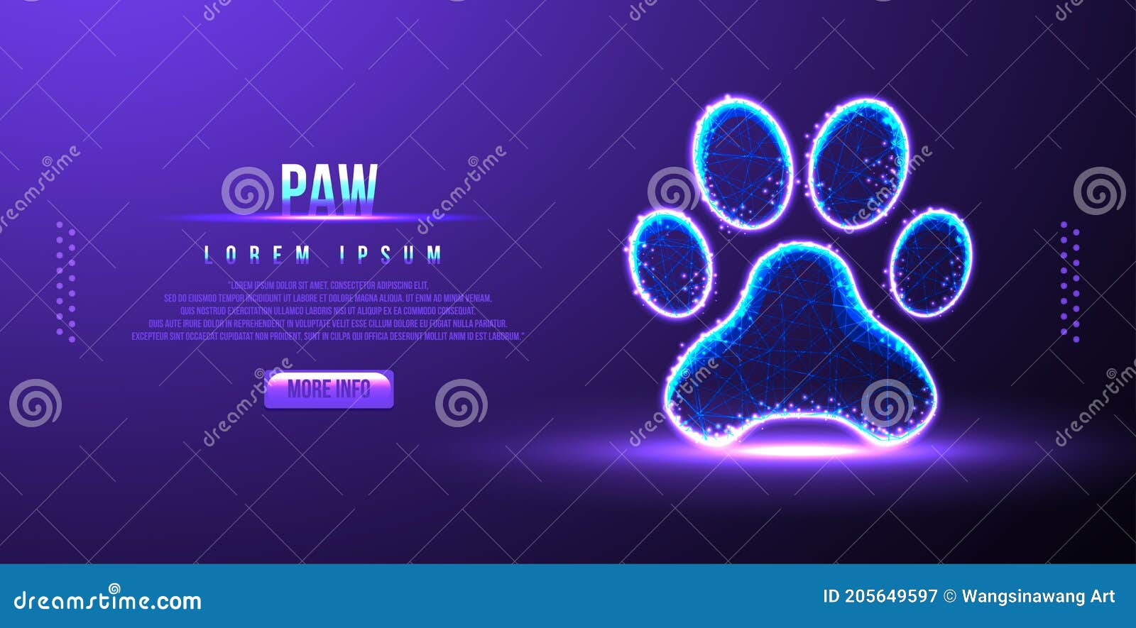 Paw, Low Poly Wireframe Design Vector Illustration Stock Vector ...