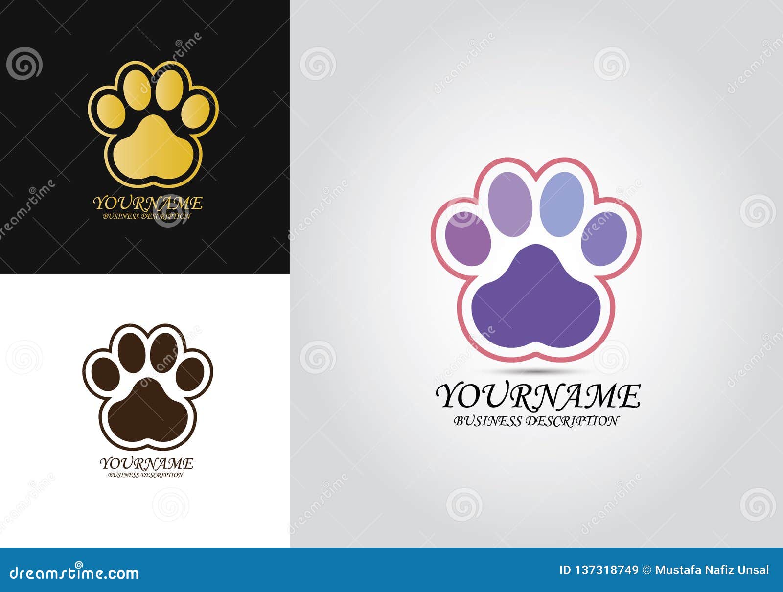 Paw Pet Design Logo illustrazione di stock. Illustrazione di amichevole ...