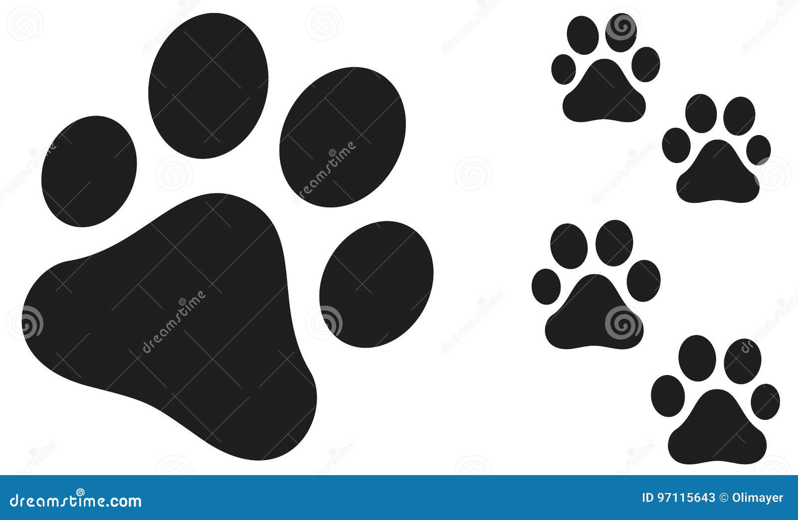 Paw print stock illustration. Illustration of step, life - 97115643