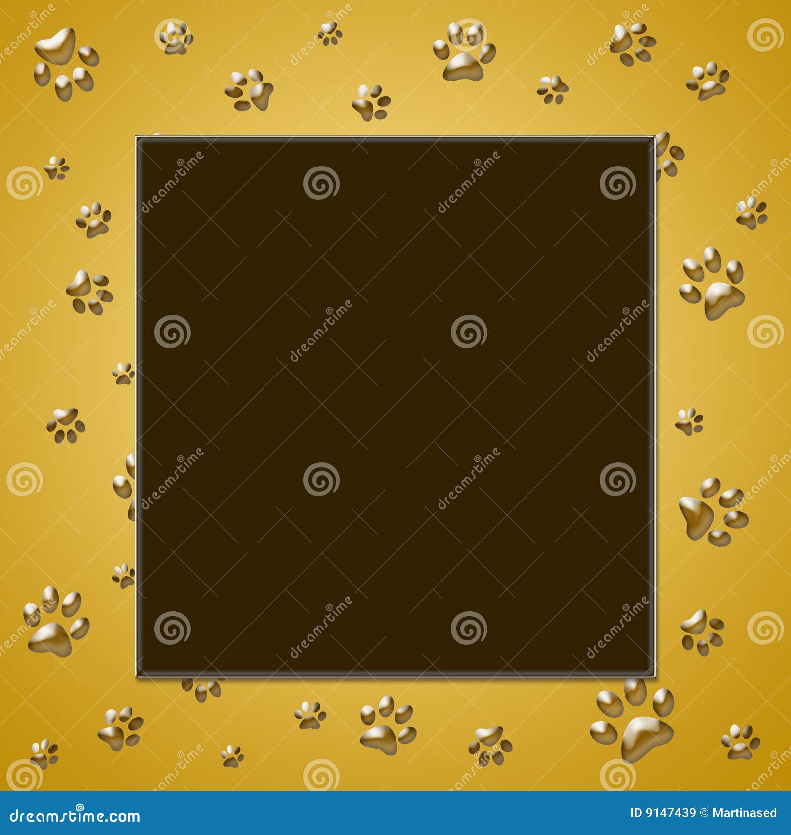 Paw print frame stock illustration. Illustration of animal - 9147439
