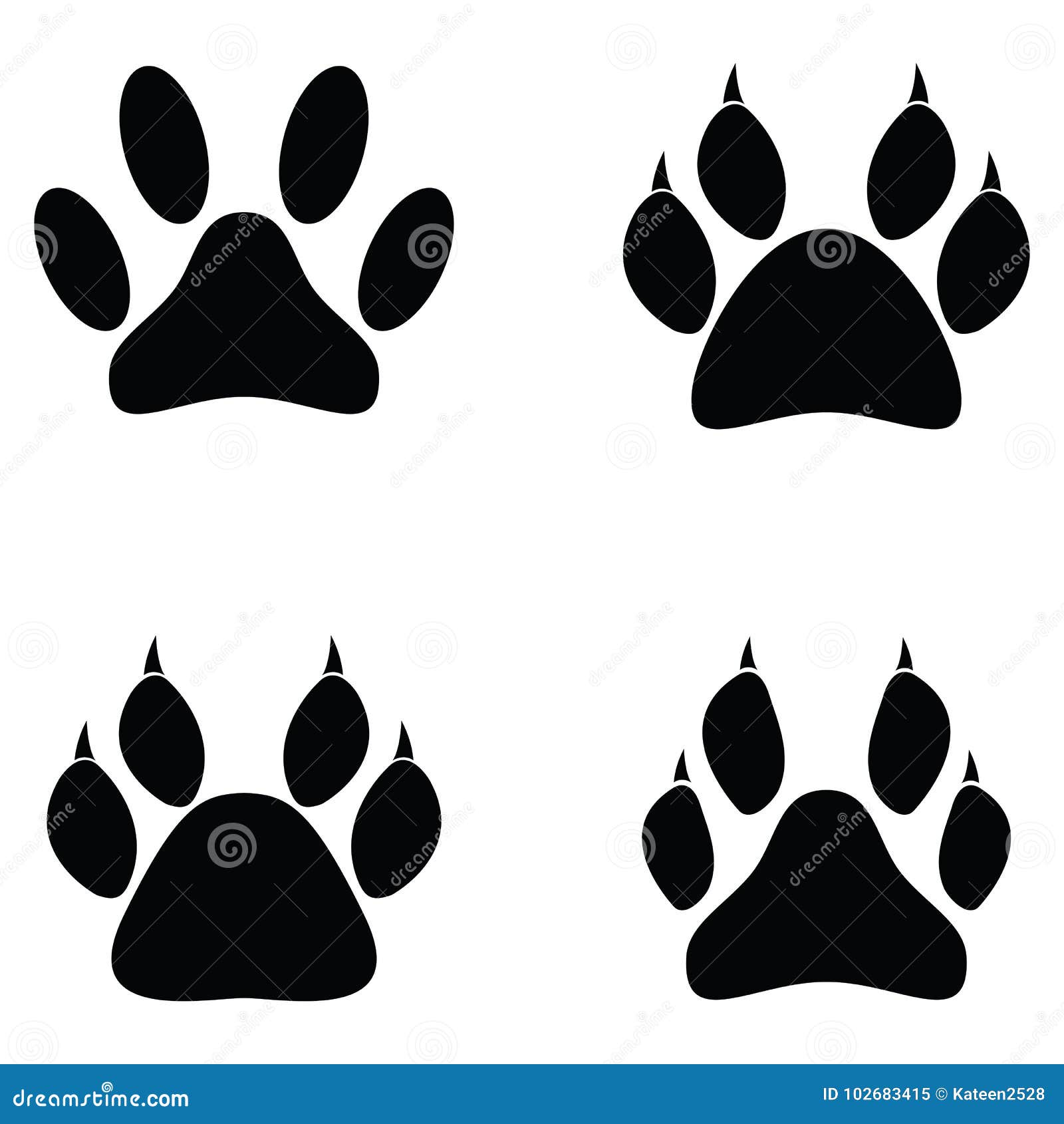 Paw print icon stock vector. Illustration of shape, nature - 102683415