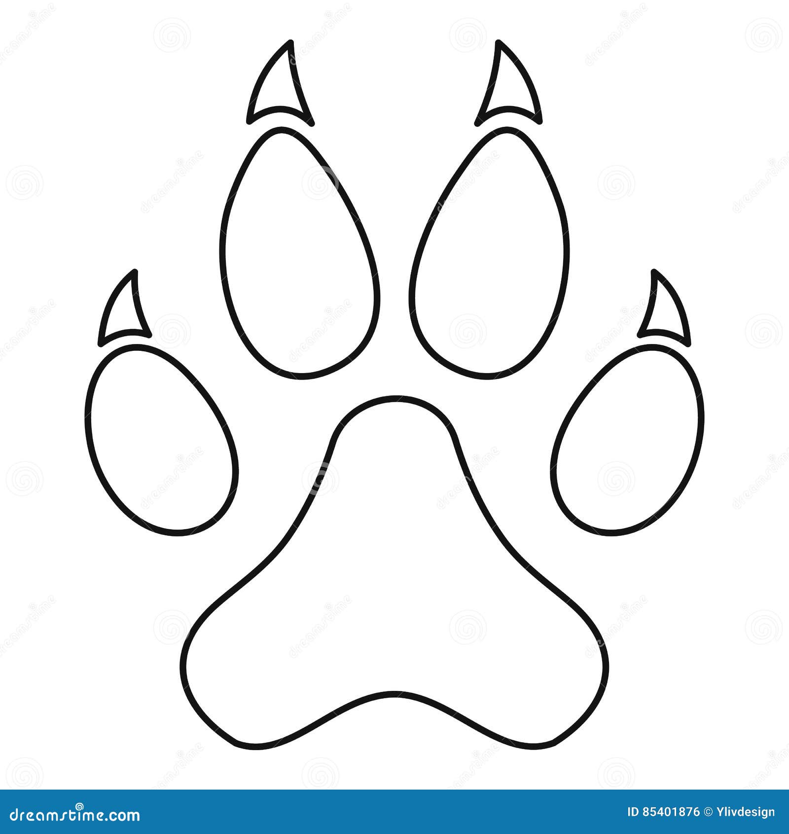 Paw Print Icon, Outline Style Stock Vector - Illustration of paint ...