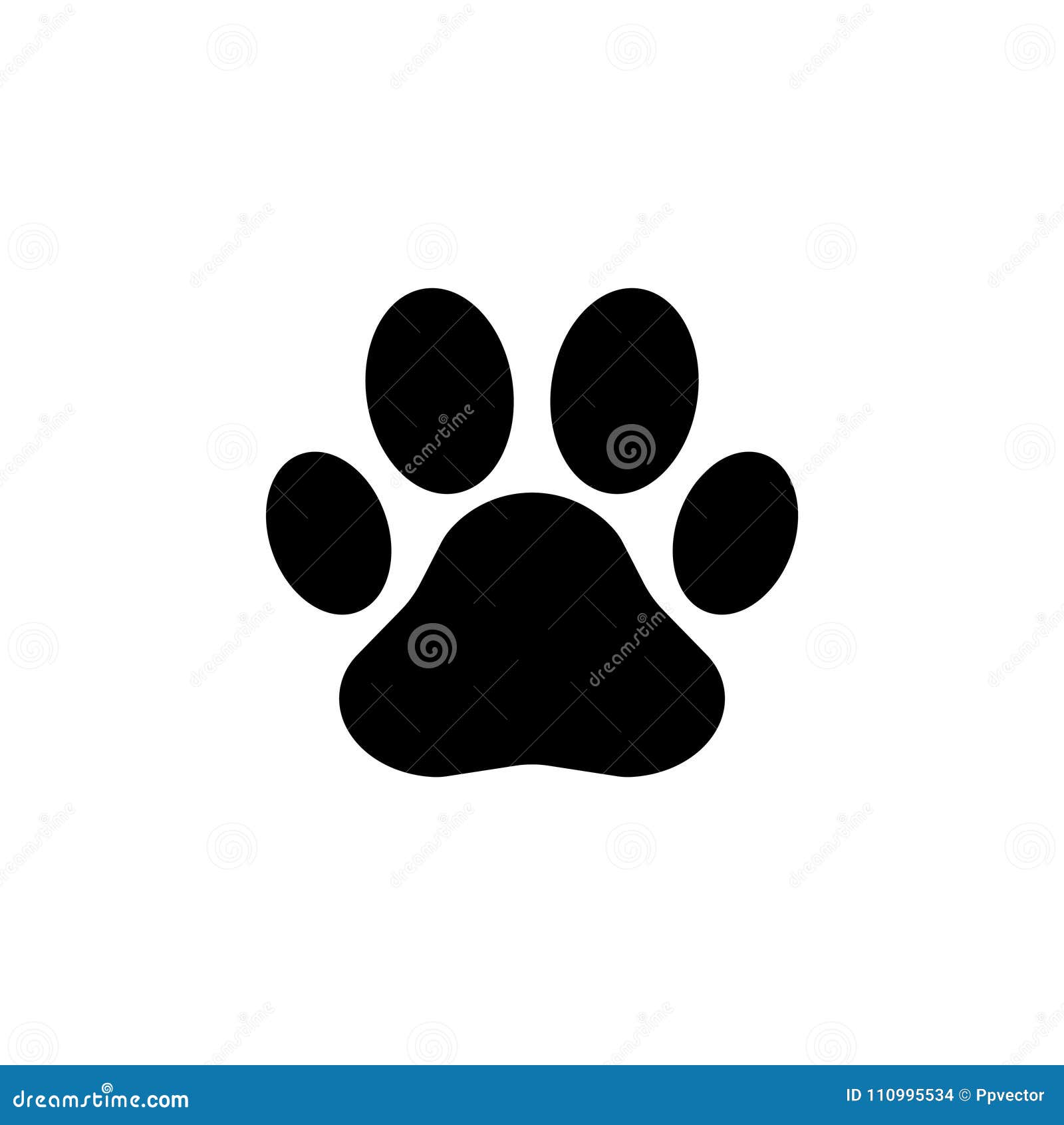 Paw Print Icon. Vector Symbol Stock Vector - Illustration of icon ...