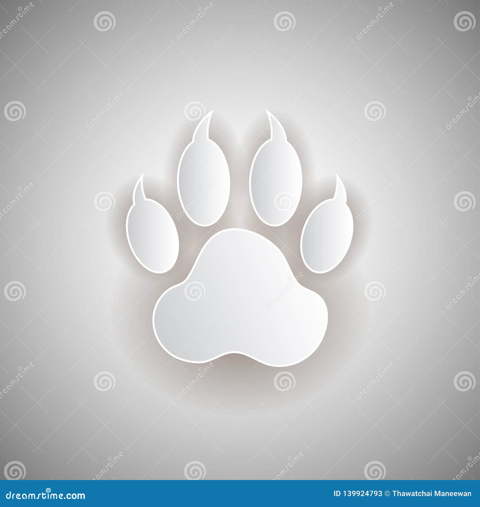 Paw Print Isolated on White Background Stock Illustration ...