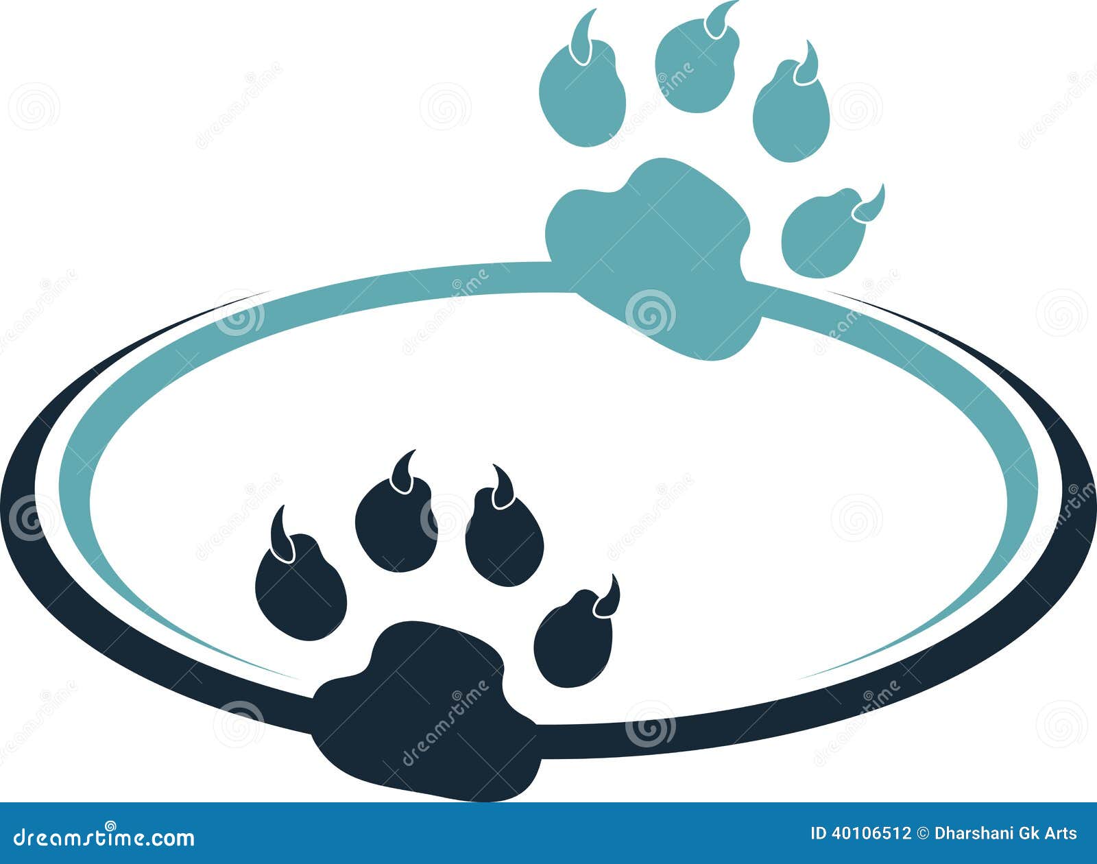 Paw print logo stock vector. Illustration of draw, foot - 40106512
