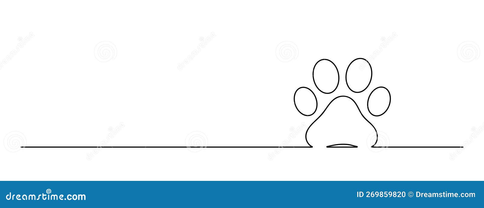 Paw Print One Line Art, Pet Footprint Lineart, Black Line Vector ... Paw Print One Line Art, Pet Footprint Lineart, Black Line Vector ...