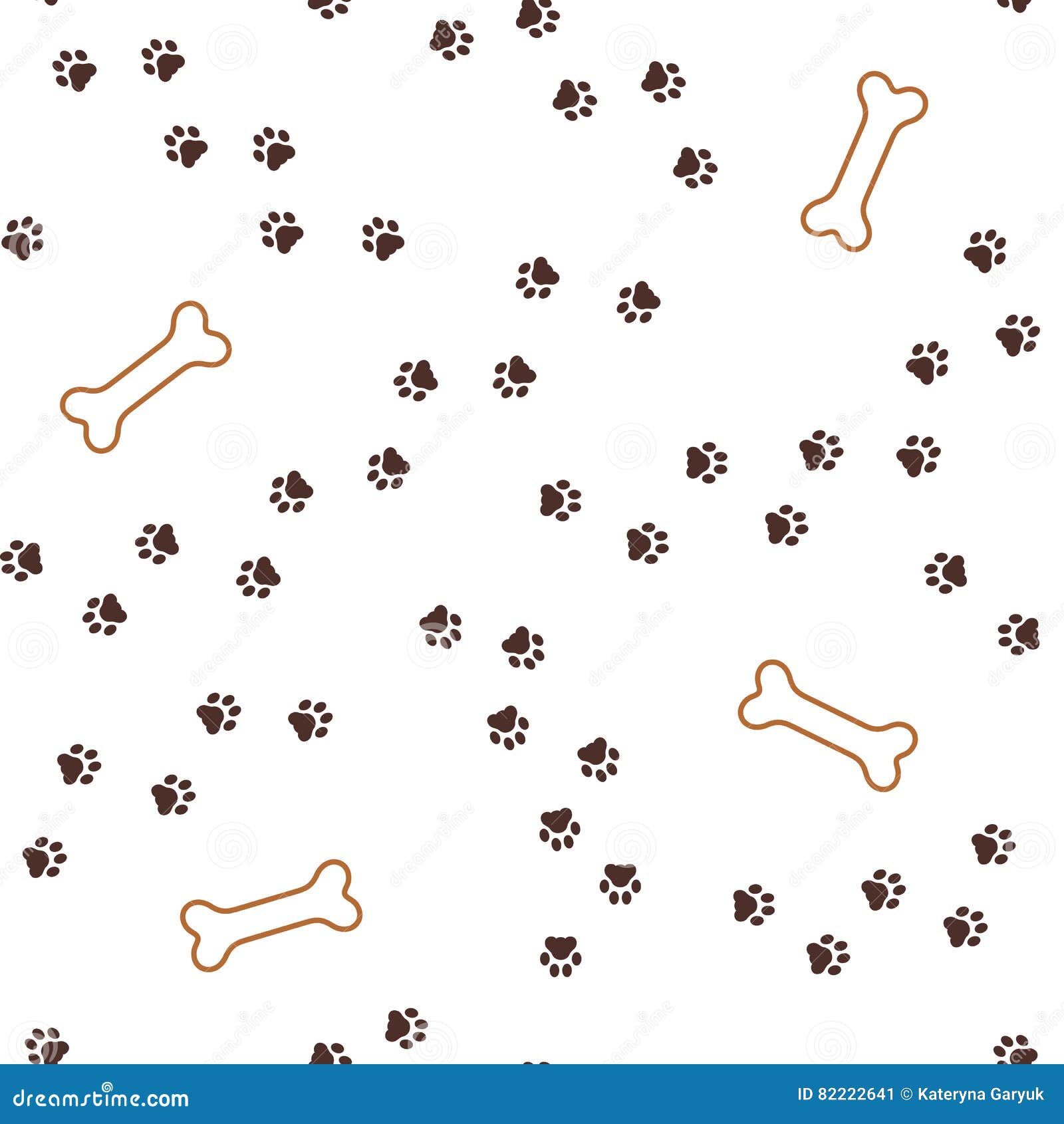 Paw Print Paths Seamless Background Stock Vector - Illustration of food ...