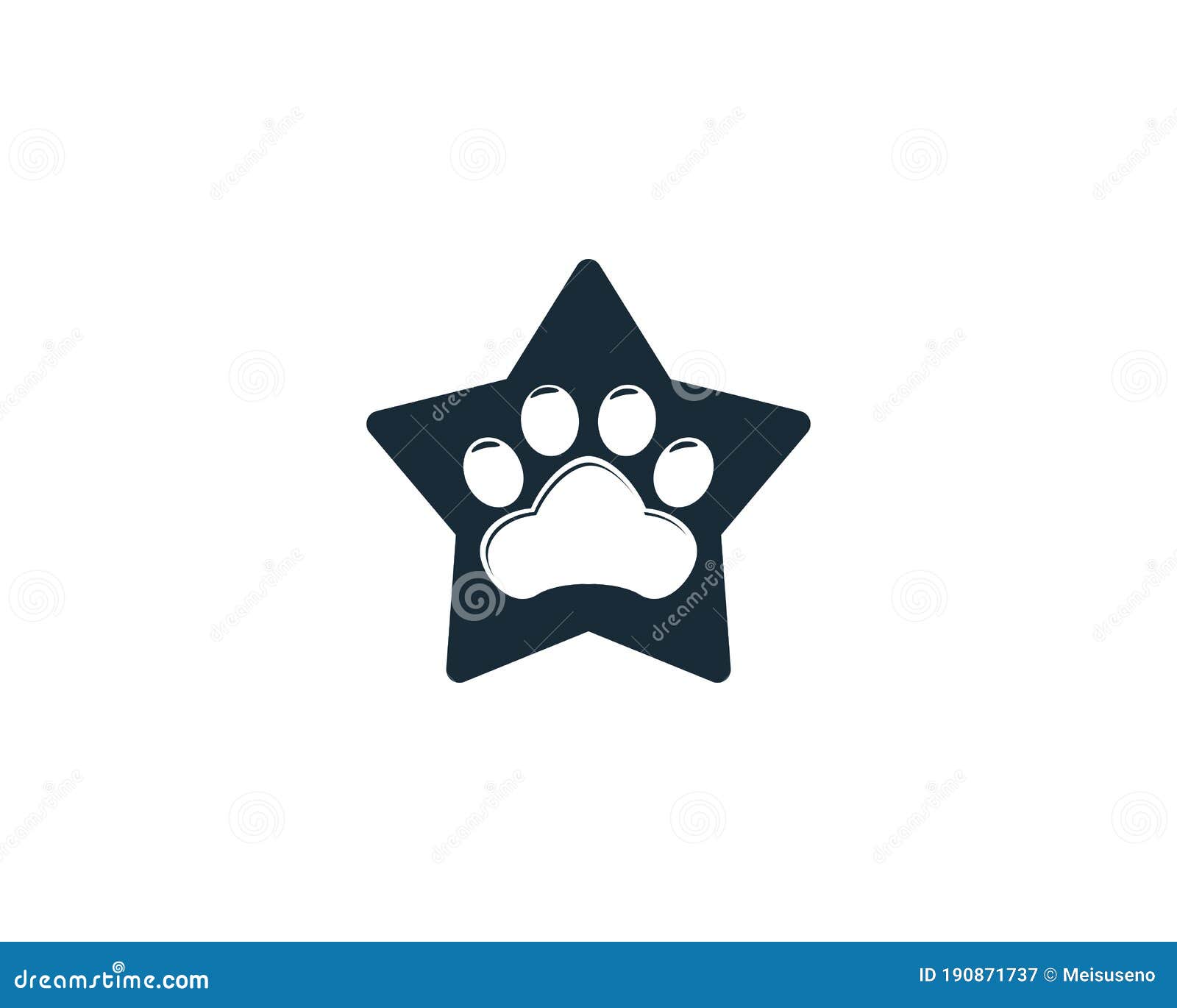 Paw Print Pet Star Icon Vector Logo Template Illustration Design Stock ...