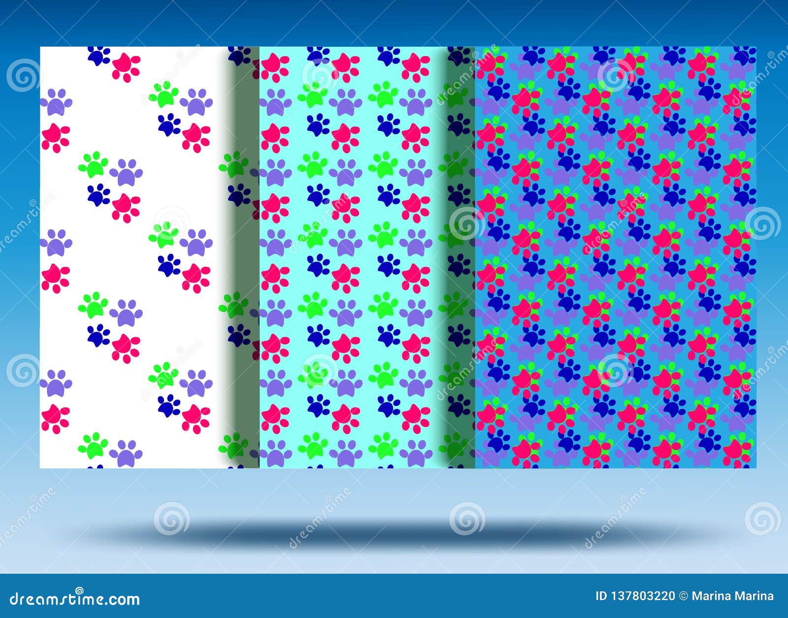 Paw print seamless stock vector. Illustration of design - 137803220