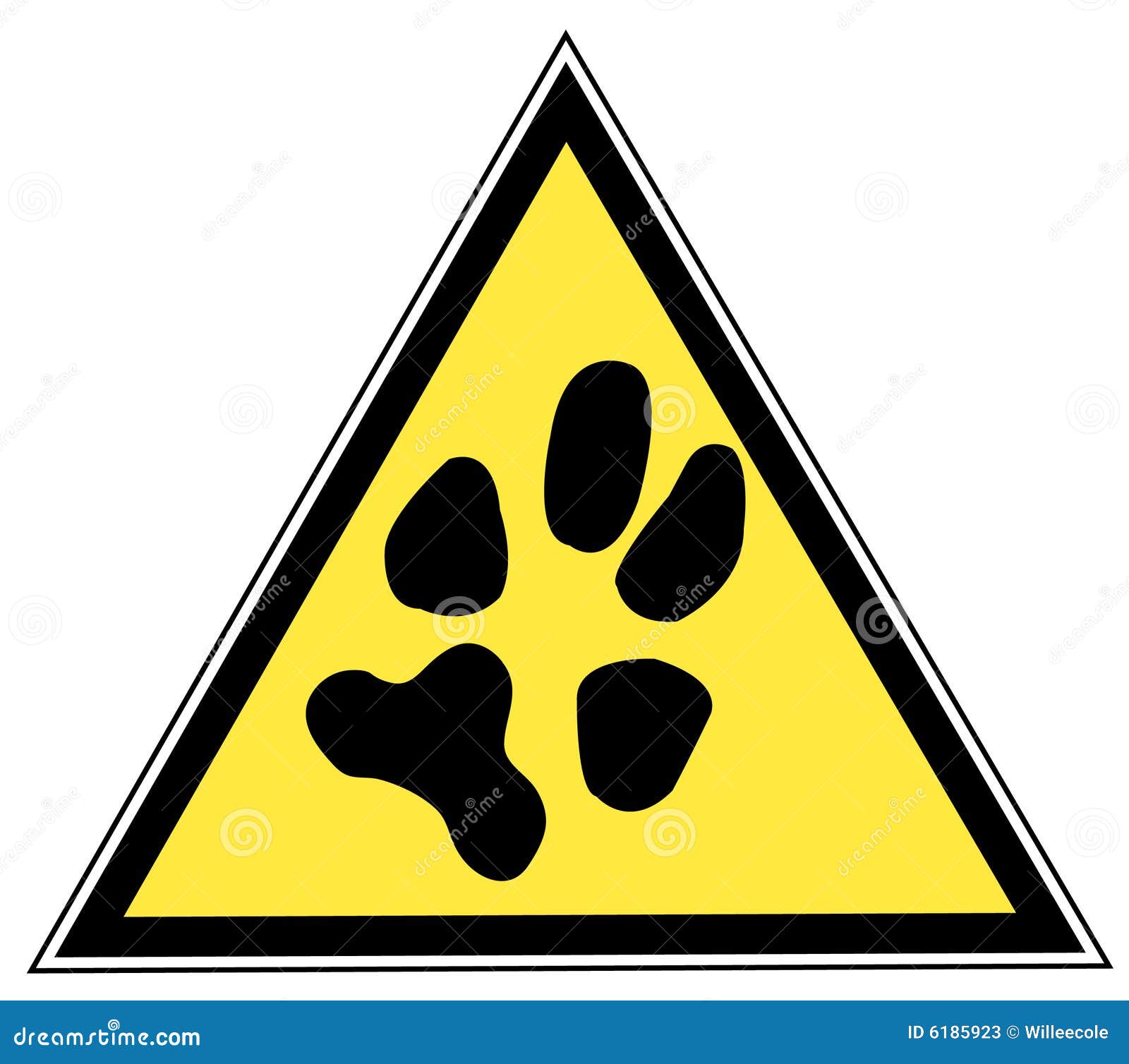 Paw print sign stock vector. Illustration of triangle - 6185923