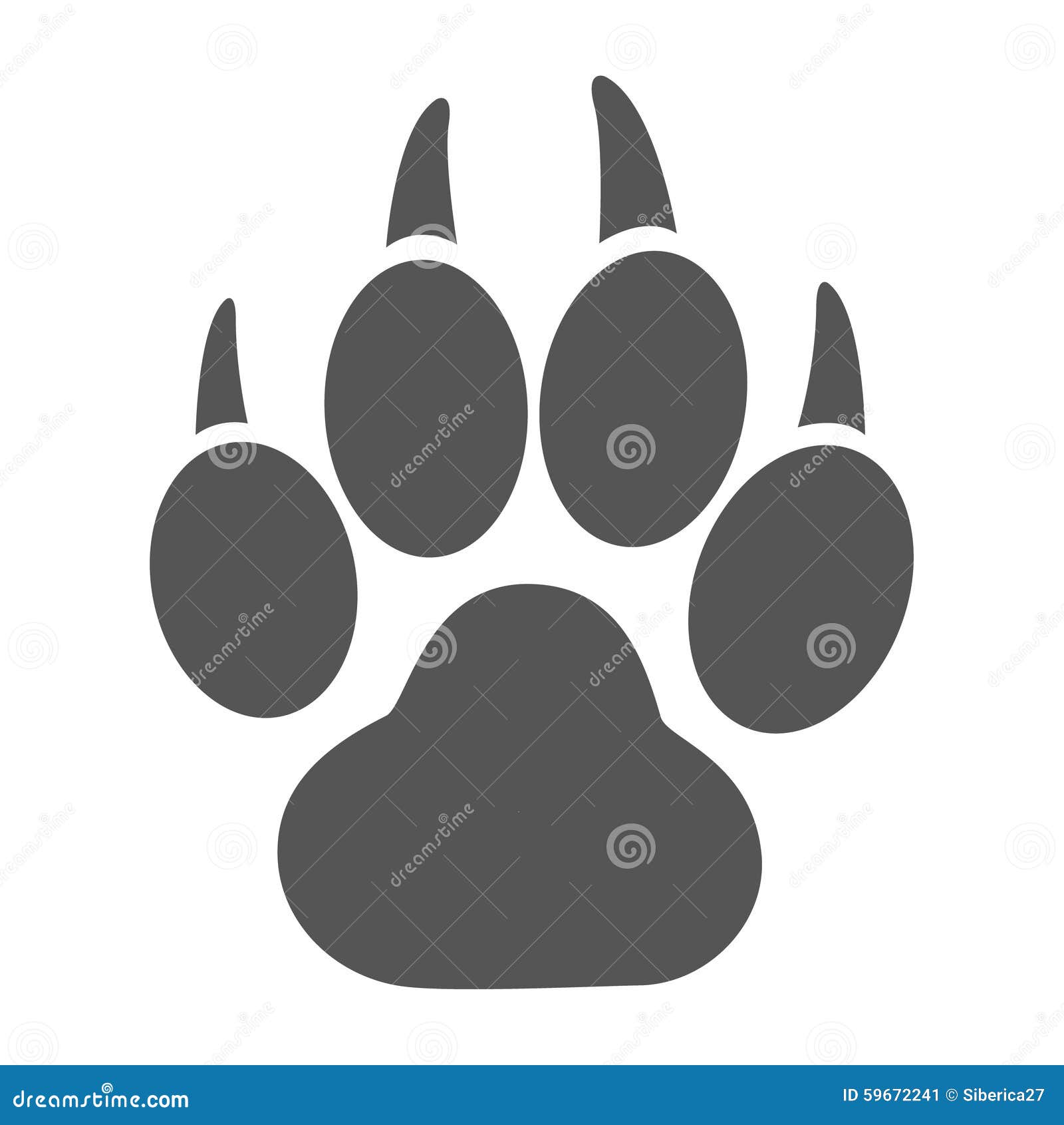Paw print. stock illustration. Illustration of track - 59672241