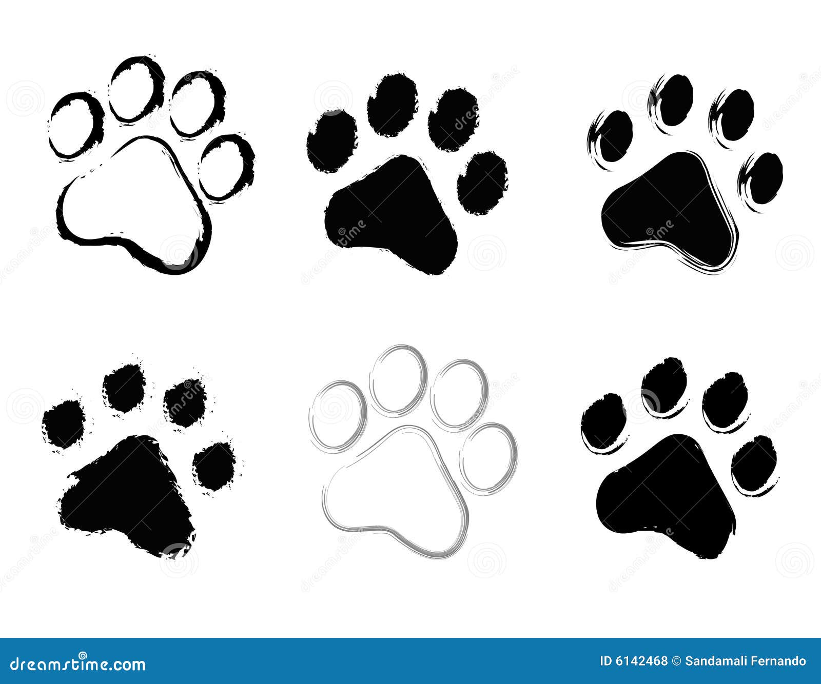 Dog Paw Prints Cartoon Vector | CartoonDealer.com #28296551