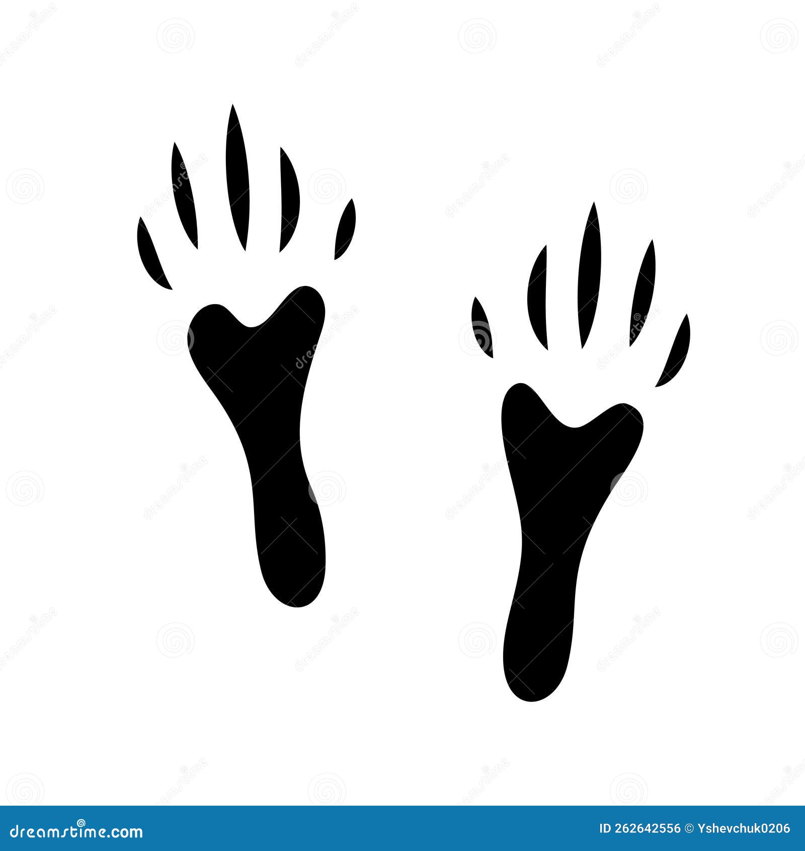 Paw Prints. Animal Paw Print Flat Icon. Rabbit, Hare Paw Print Stock ...