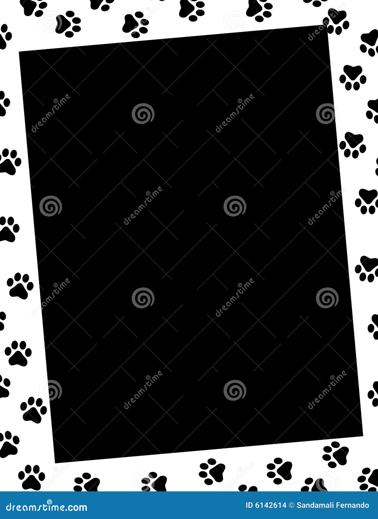 Paw prints border stock vector. Illustration of impression - 6142614