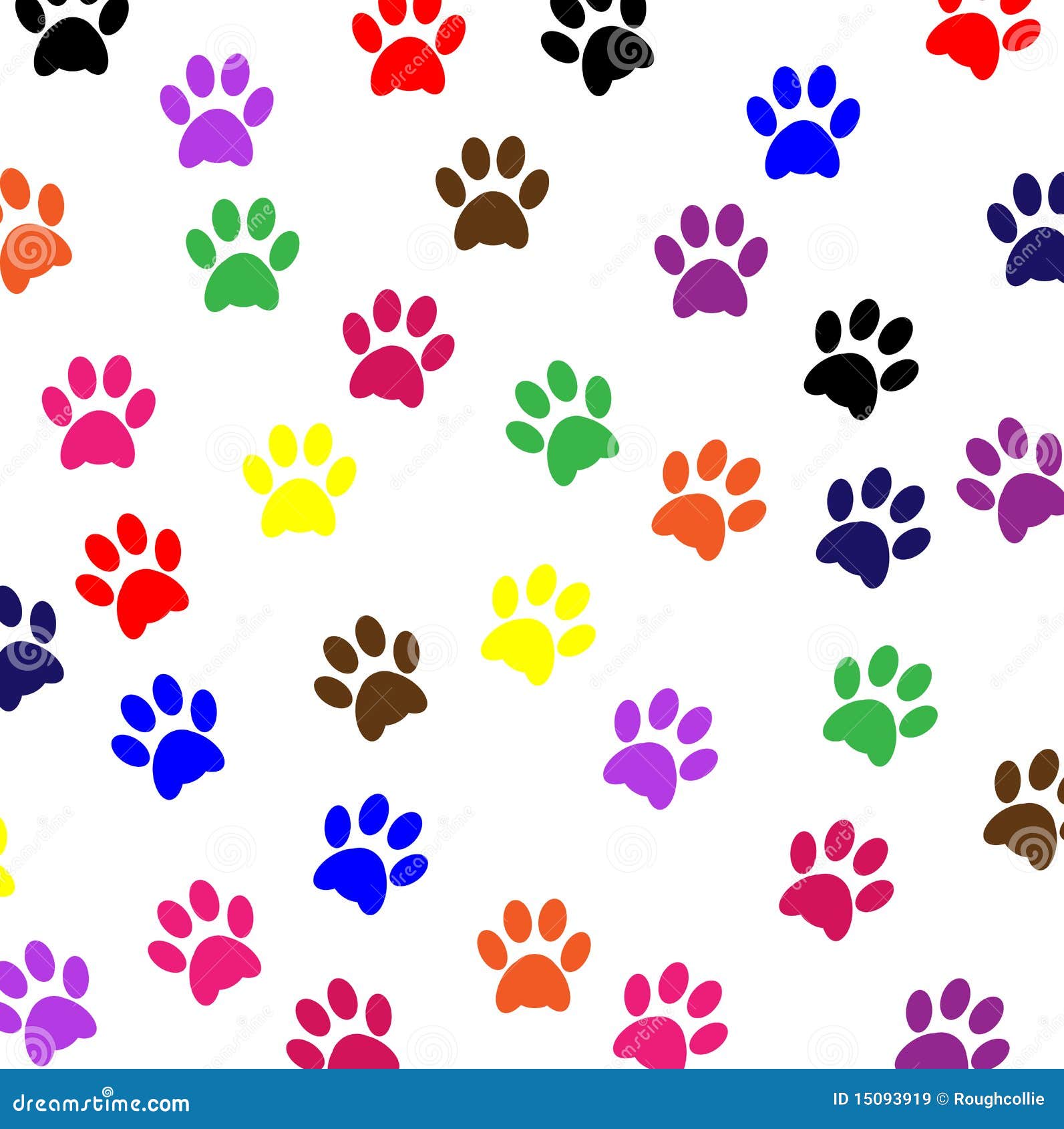 Paw Prints Pet Dog stock illustration. Illustration of isolated - 15093919