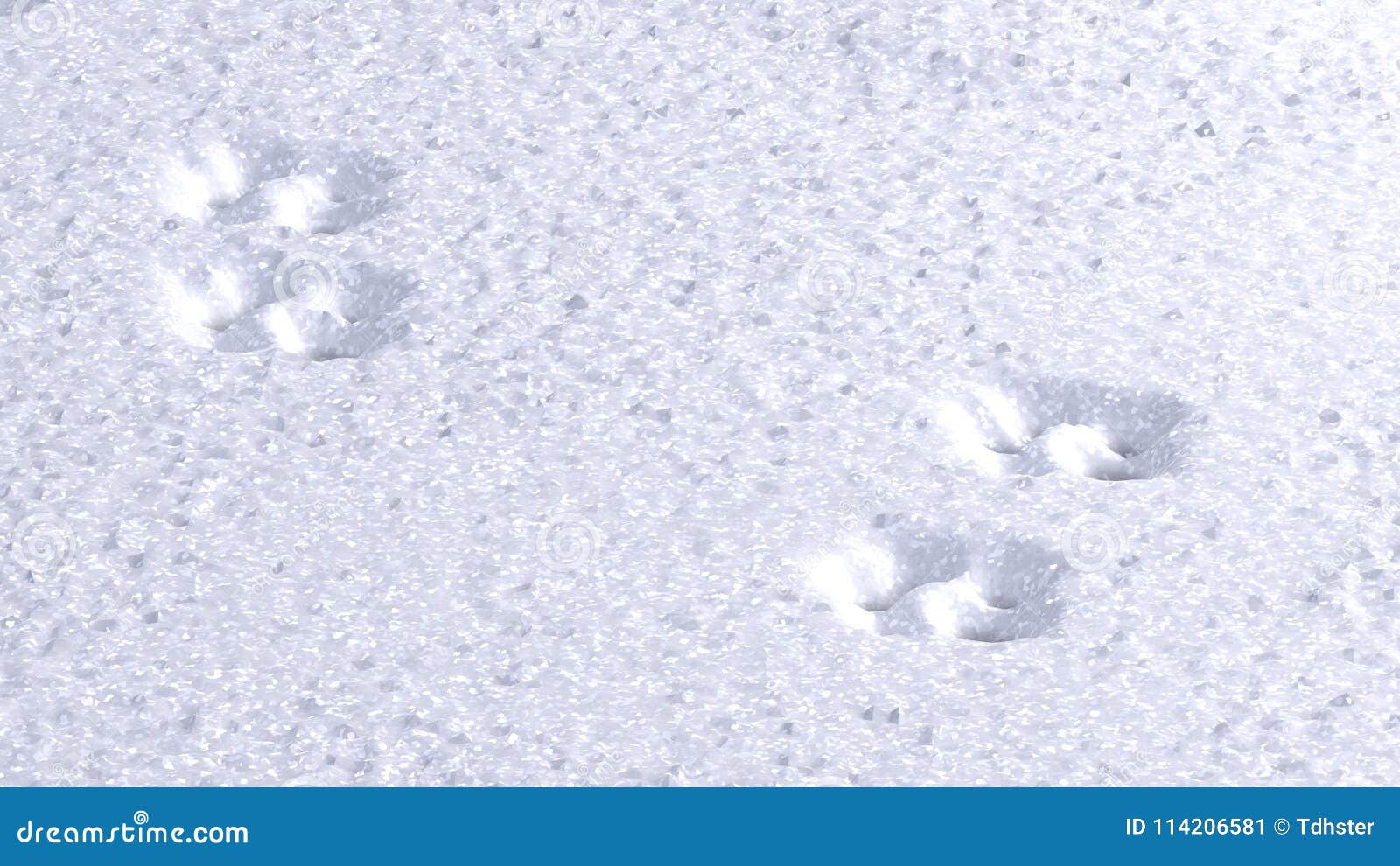 Paw Prints in Snow. 3d Illustration Stock Illustration - Illustration ...