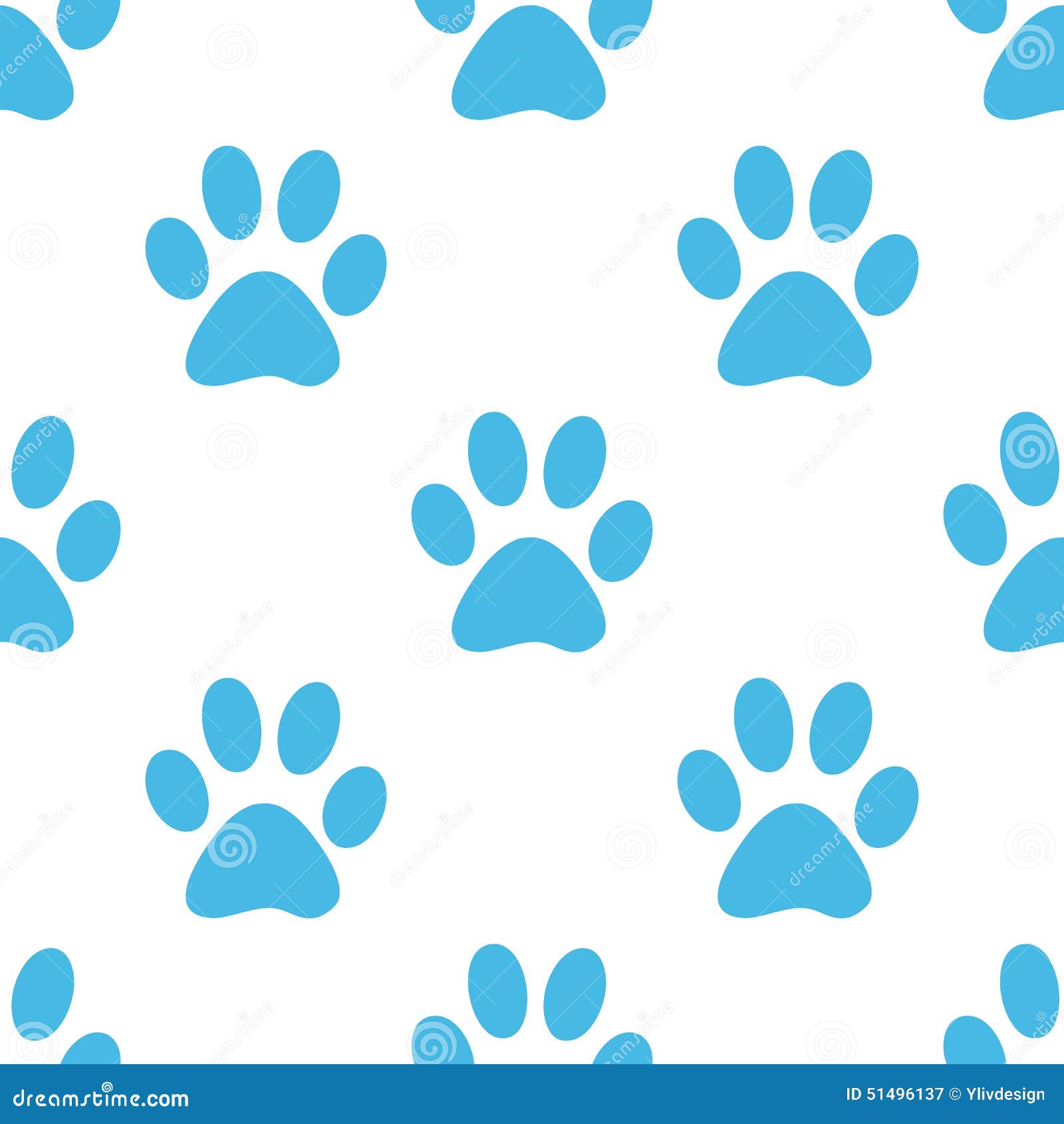 Paw seamless pattern stock vector. Illustration of internet - 51496137