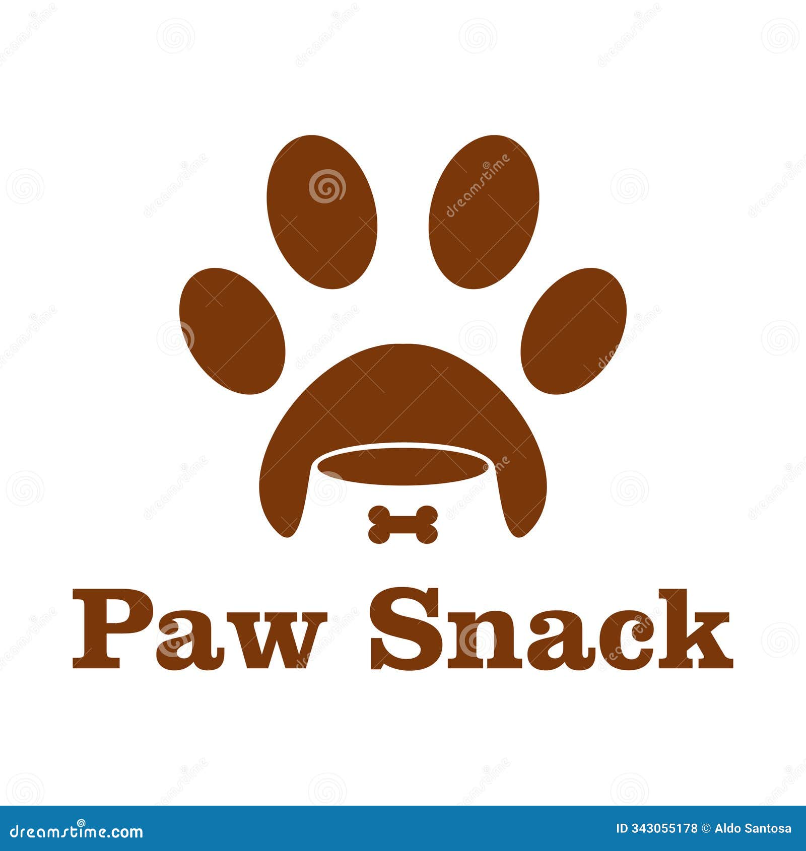 Paw Snack Flat Minimalist Logo Design Stock Illustration - Illustration ...