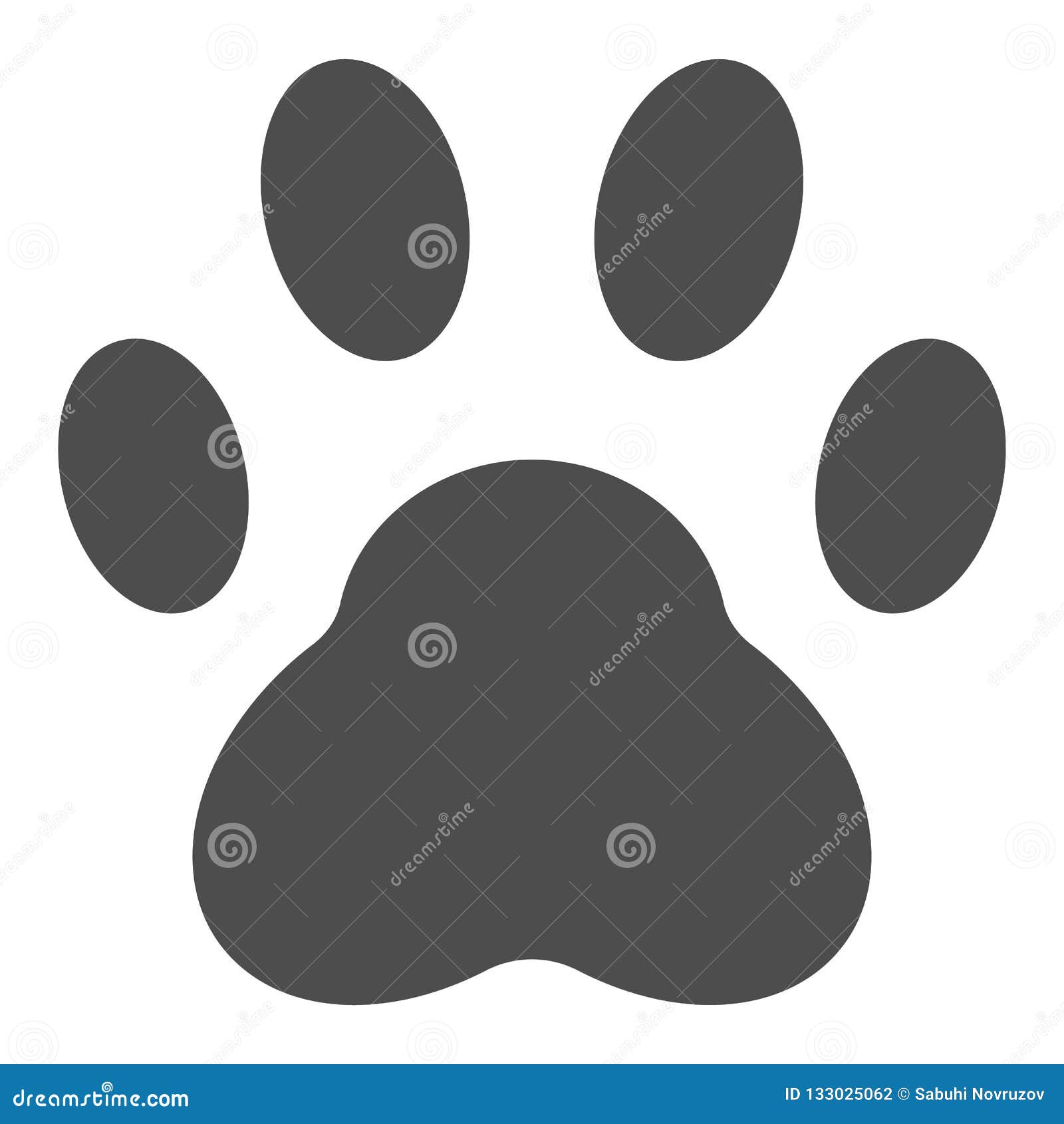 Paw Solid Icon. Pad Vector Illustration Isolated on White. Foot Glyph ...