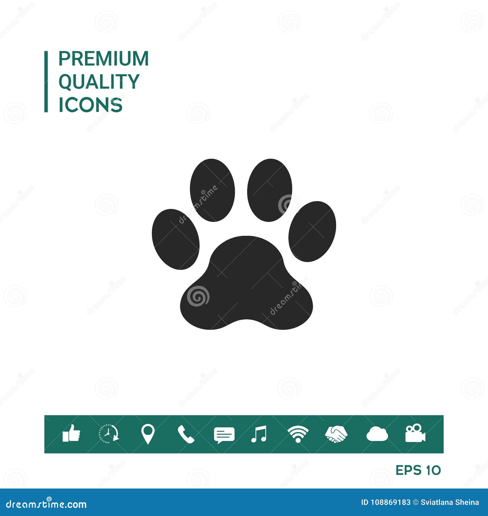 Paw symbol icon stock vector. Illustration of doggy - 108869183