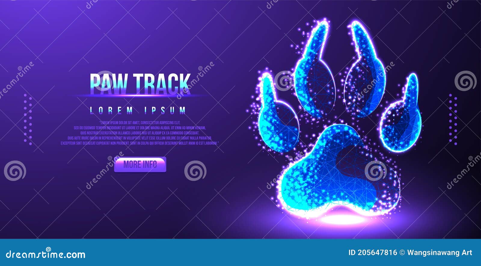 Paw Track Low Poly Wireframe Vector Illustration Stock Vector ...
