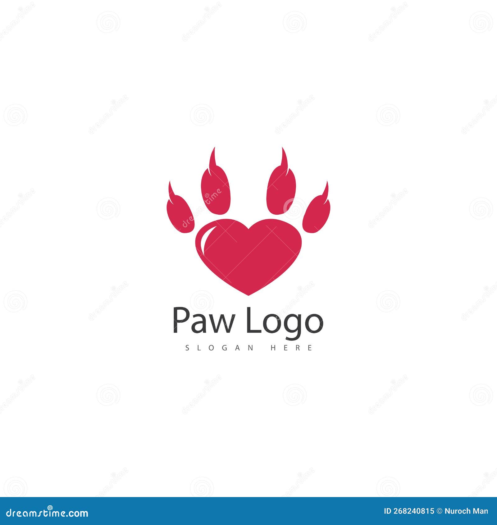 Paw Vector Logo Design Template. Stock Vector - Illustration of logo ...