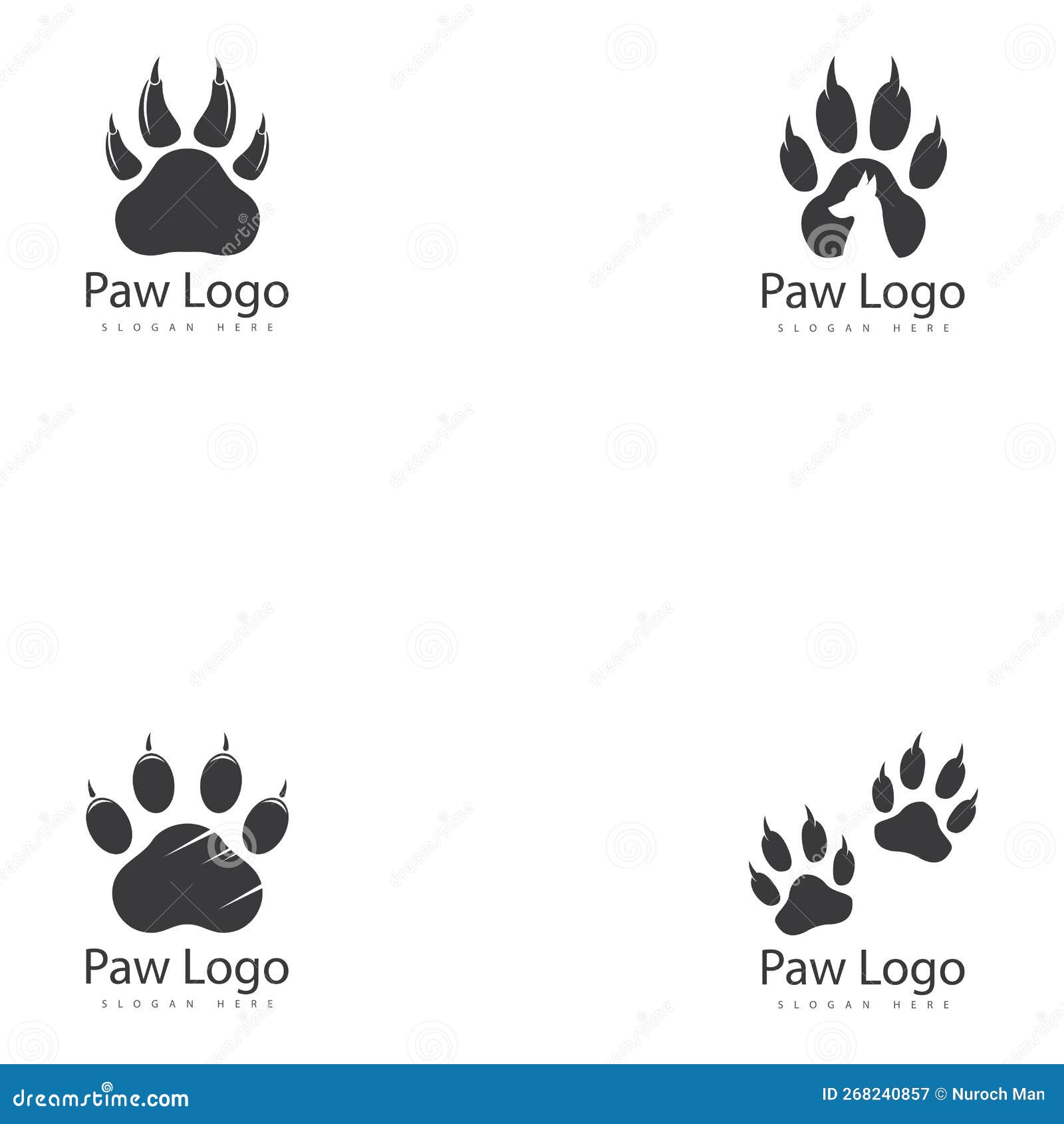 Paw Vector Logo Design Template. Stock Vector - Illustration of shop ...