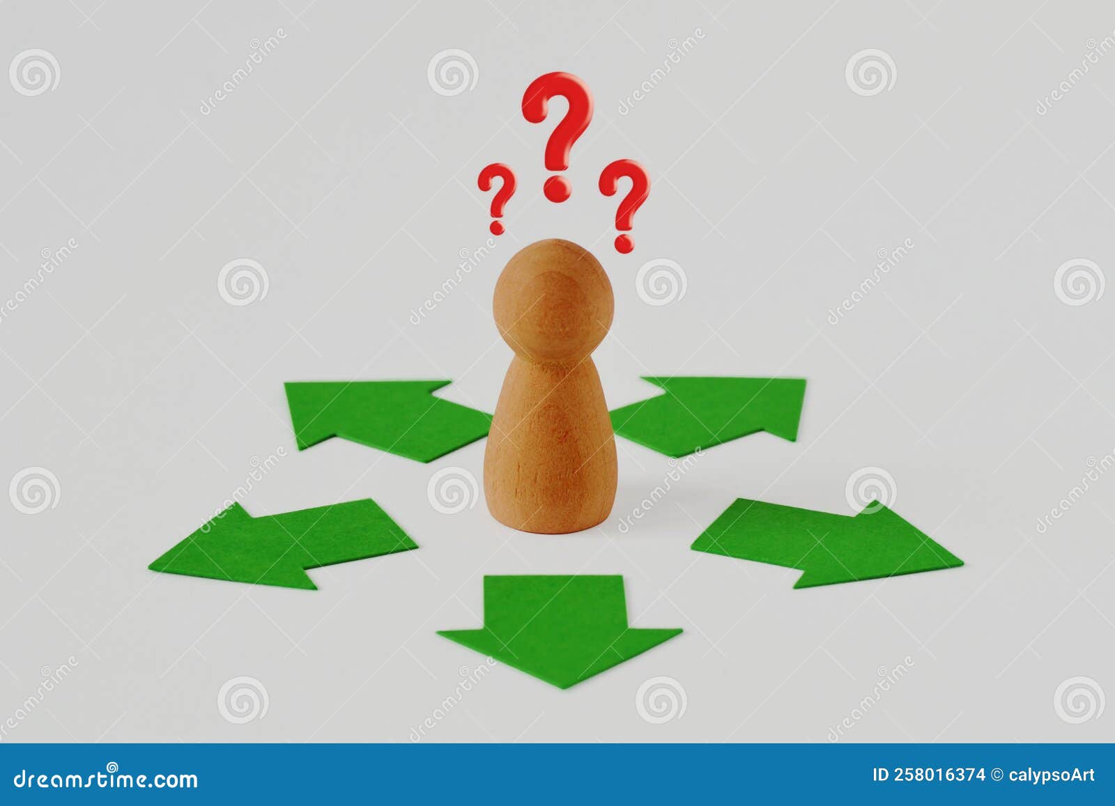 Pawn with Arrows Choosing the Best Way - Direction Choice Concept Stock ...