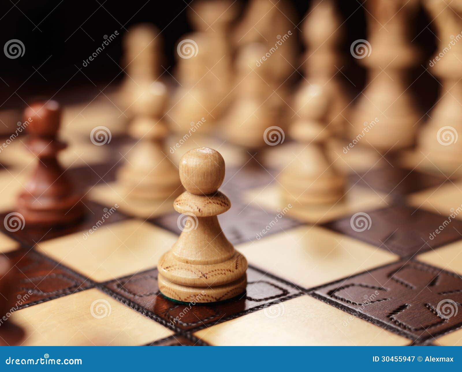 Pawn on chessboard stock image. Image of logical, combination - 30455947