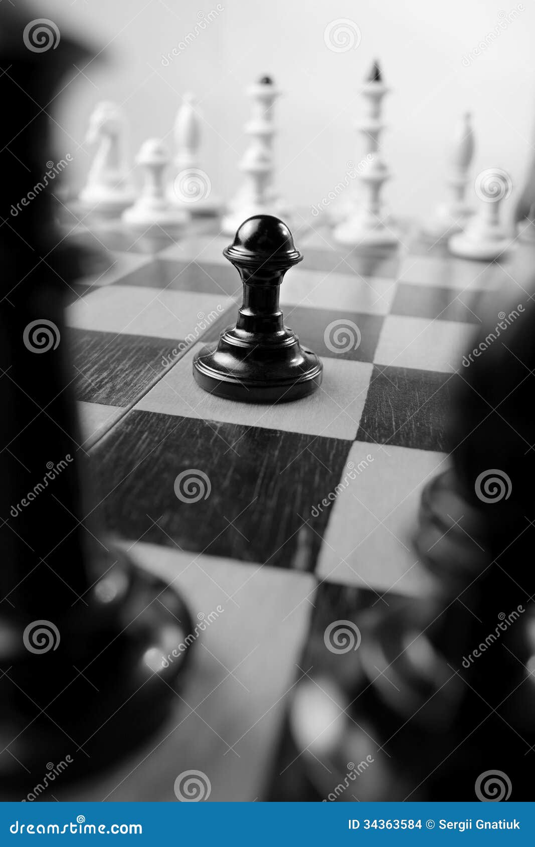 Pawn on a chessboard stock photo. Image of knight, selective - 34363584
