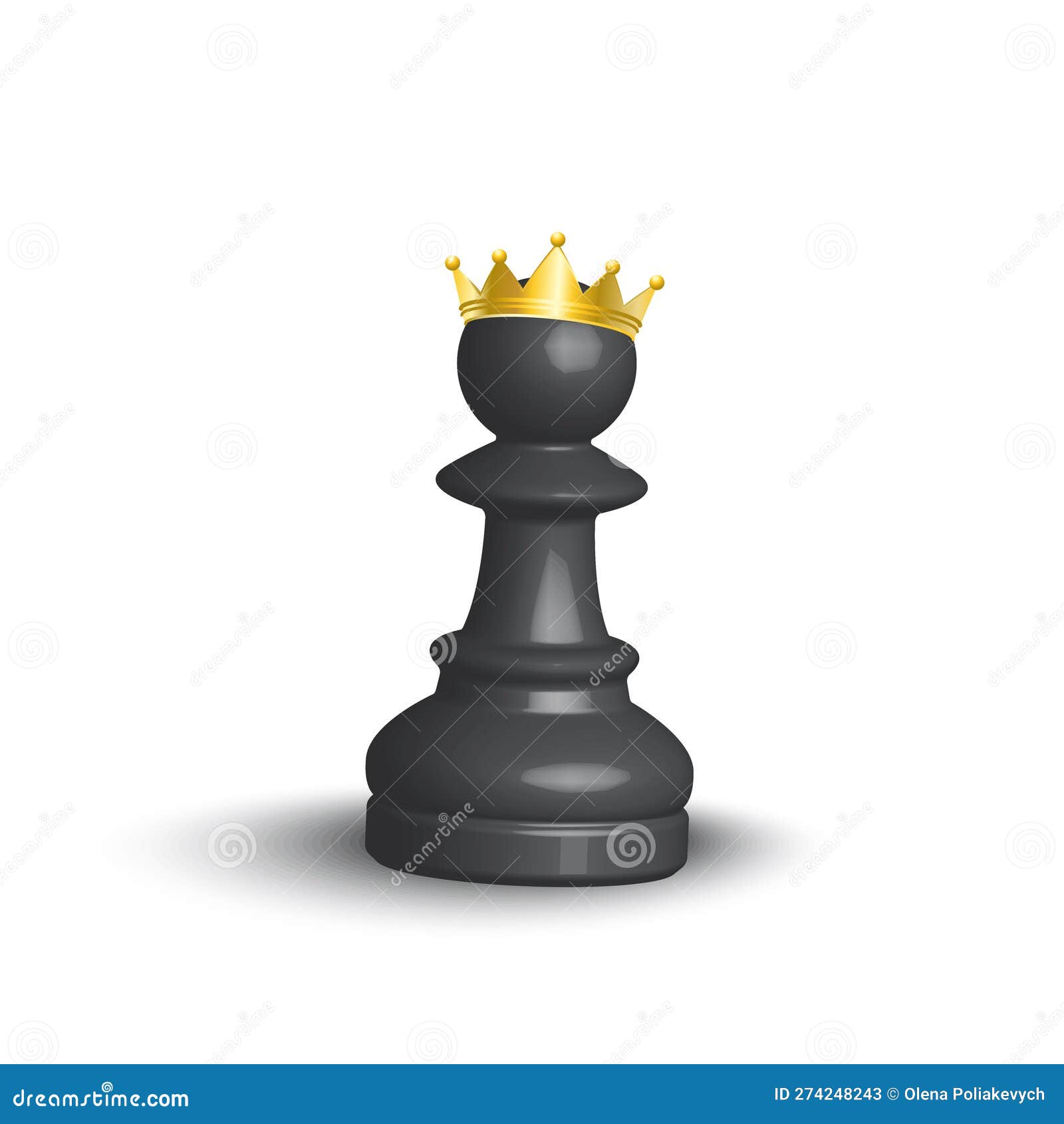 Pawn Crown for Concept Design. Chess Pawn in the Crown. Vector ...