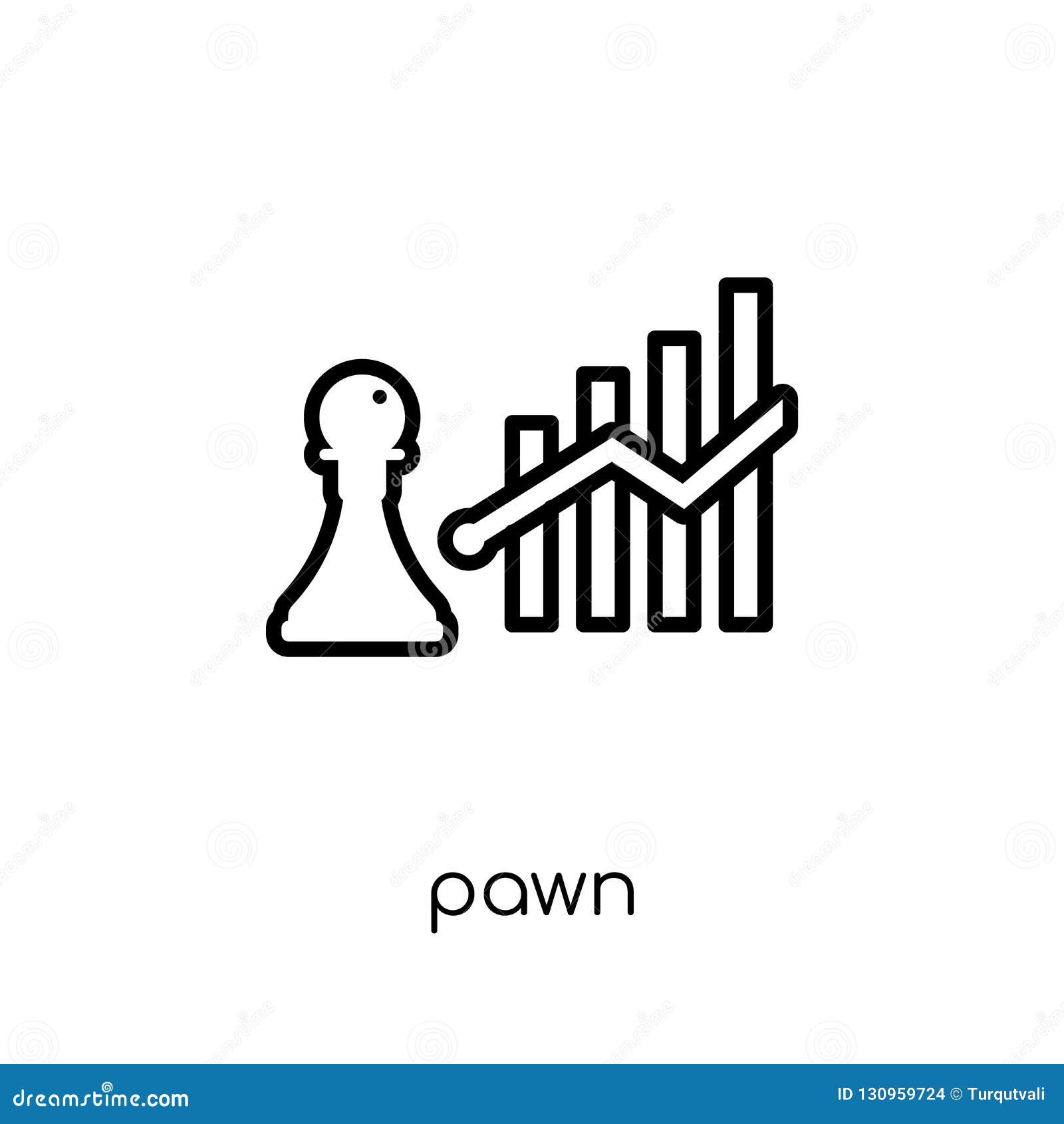 Pawn icon from collection. stock vector. Illustration of sign - 130959724