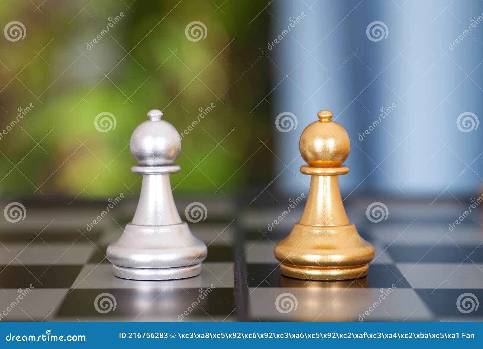 Pawn Pieces Facing Off on a Chess Board Stock Image - Image of life ...