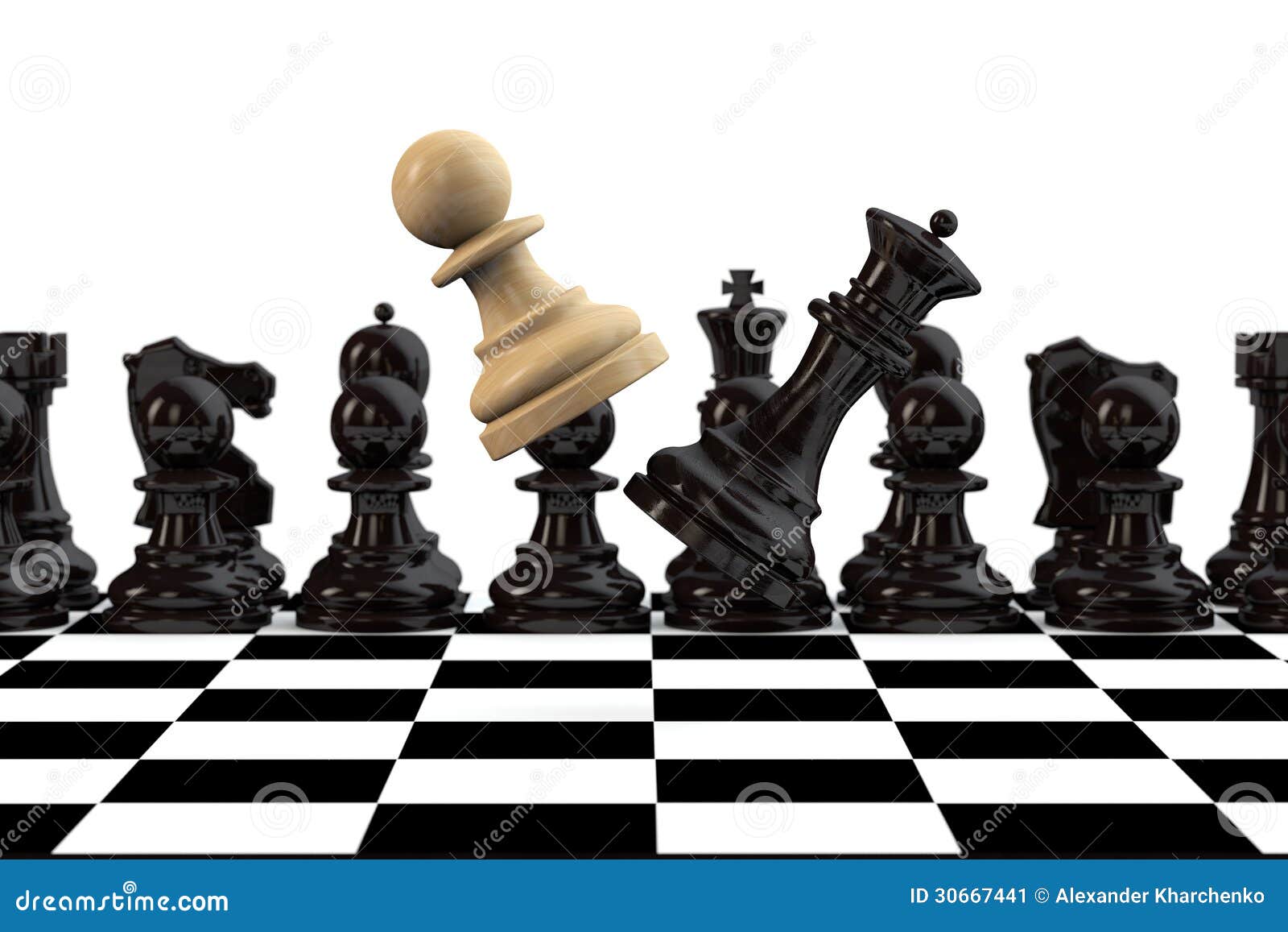 Pawn with Queen Fighting on a Chessboard Stock Image - Image of plan ...