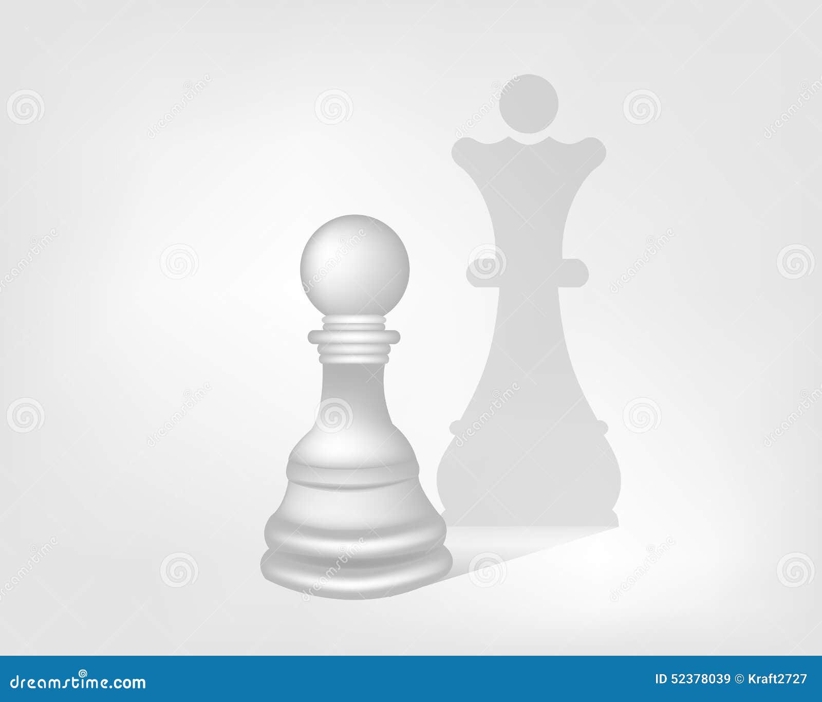 Pawn with the Shadow of the Queen Stock Image - Image of isolated ...