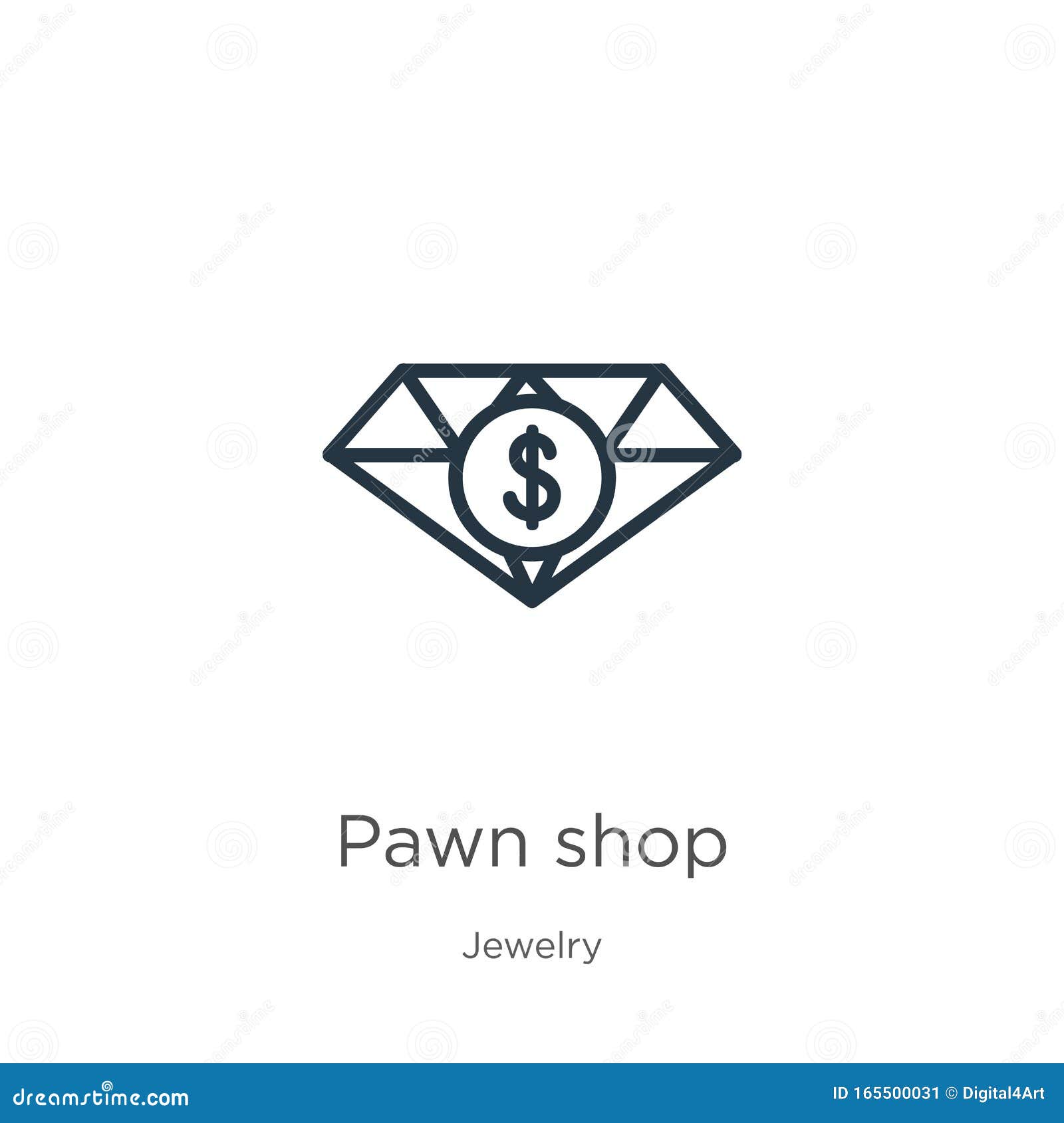 Pawn Shop Icon. Thin Linear Pawn Shop Outline Icon Isolated on White ... Pawn Shop Icon. Thin Linear Pawn Shop Outline Icon Isolated on White ...