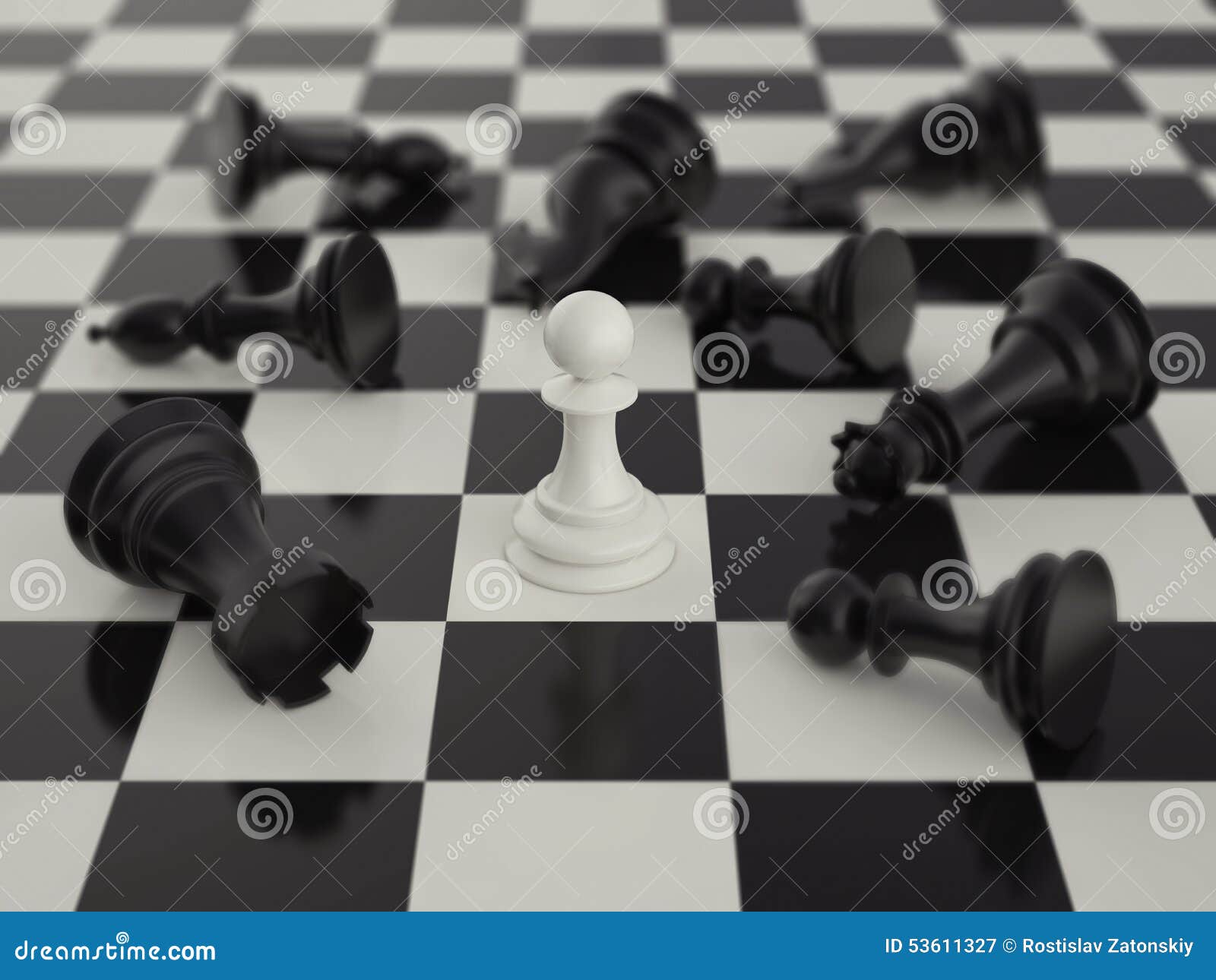 Pawn in the Surrounded of Black Chess Pieces Stock Image - Image of ...