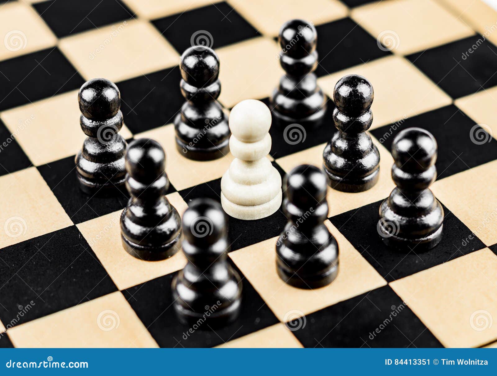 Pawn surrounded by enemies stock image. Image of challenge - 84413351