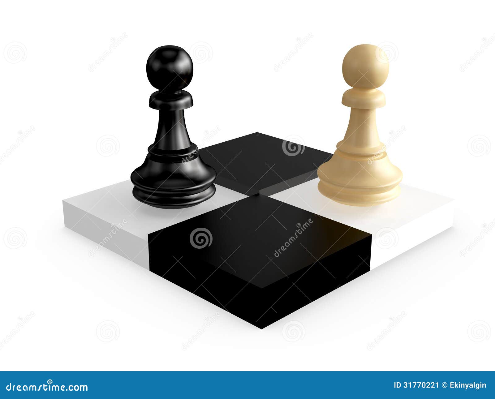 Pawns on Chess Board Blocks Stock Illustration - Illustration of black ...