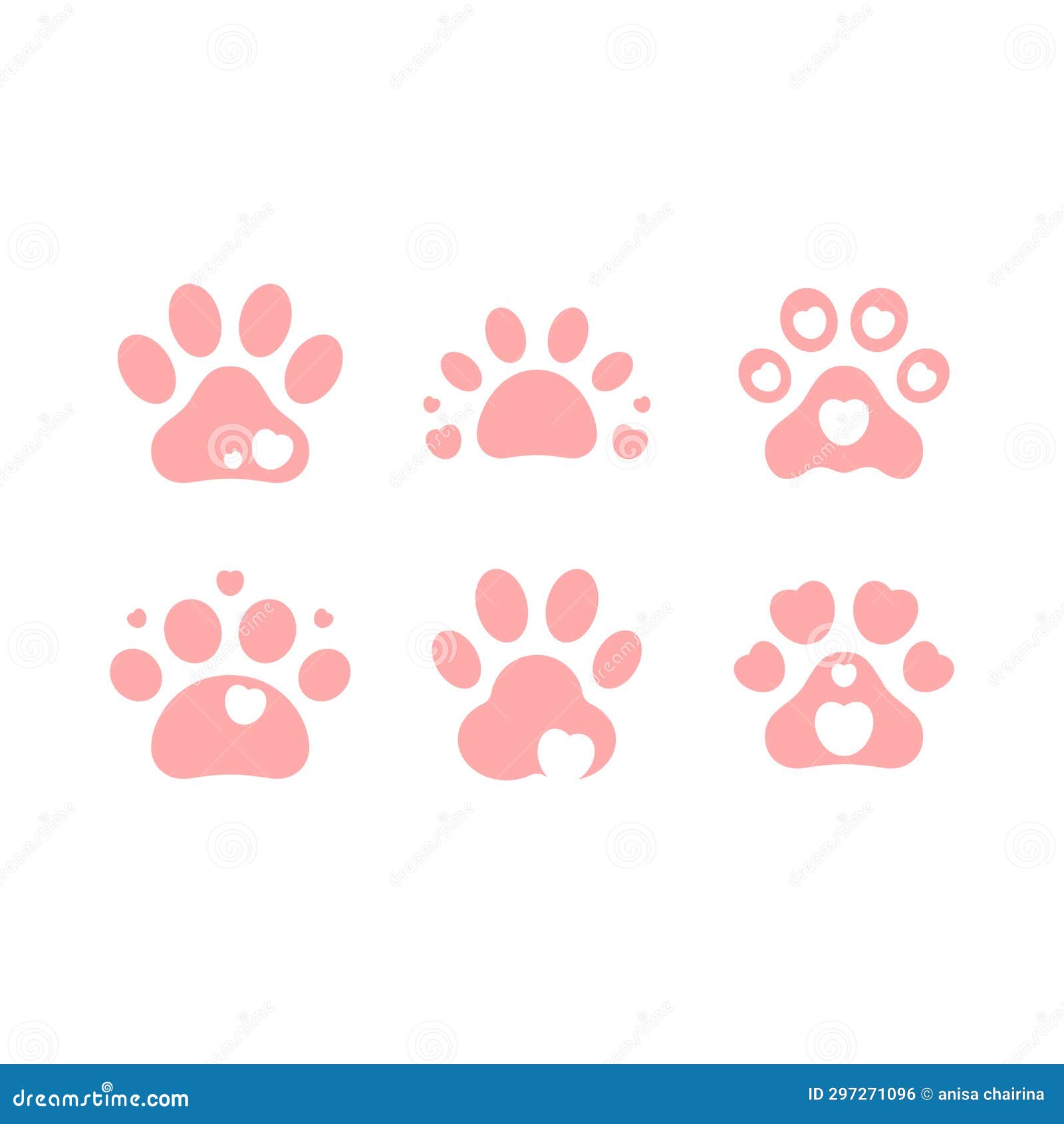 Paws Animal Element Collection Cute Stock Vector - Illustration of ...