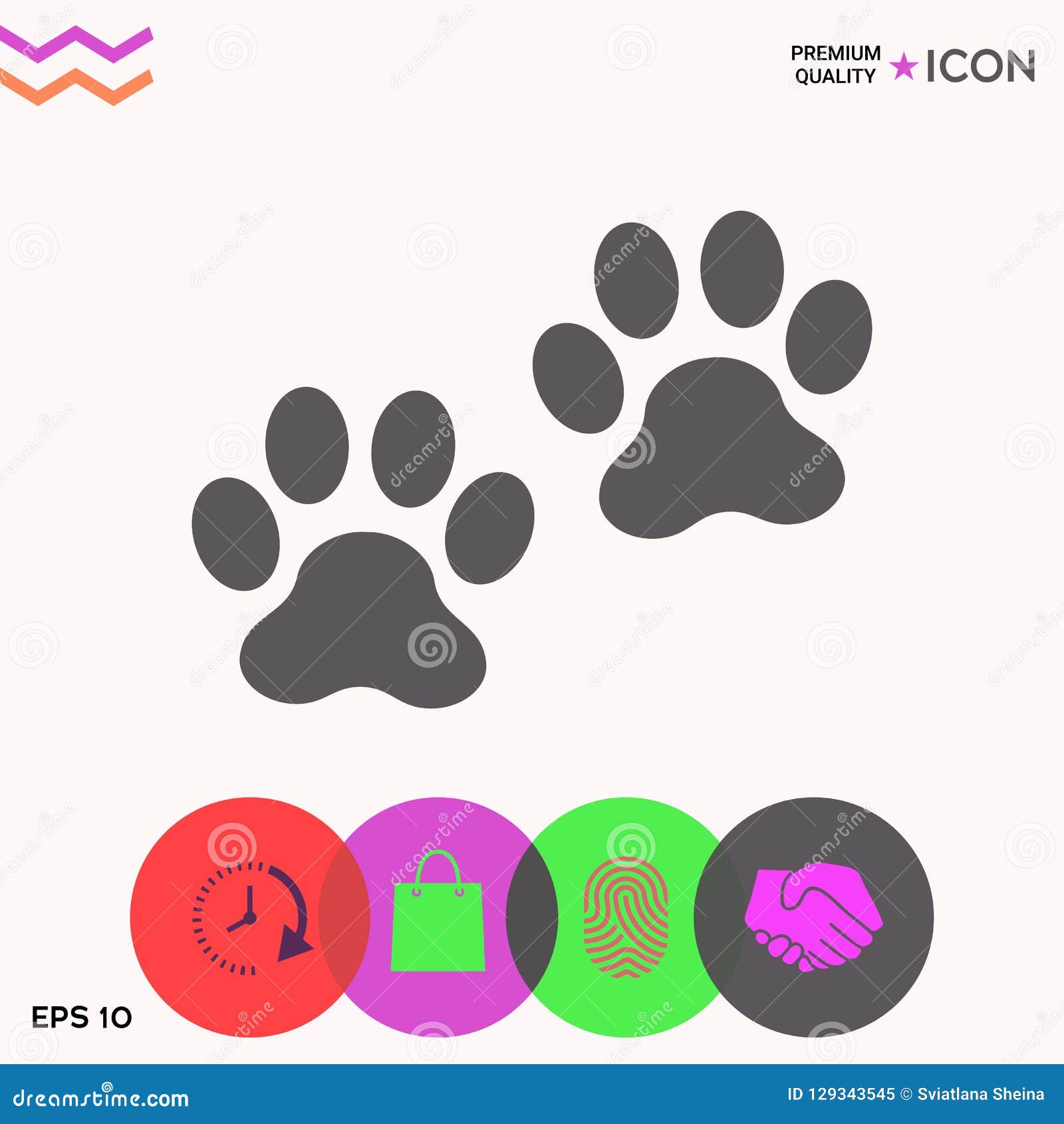 Paws icon symbol stock vector. Illustration of mark - 129343545