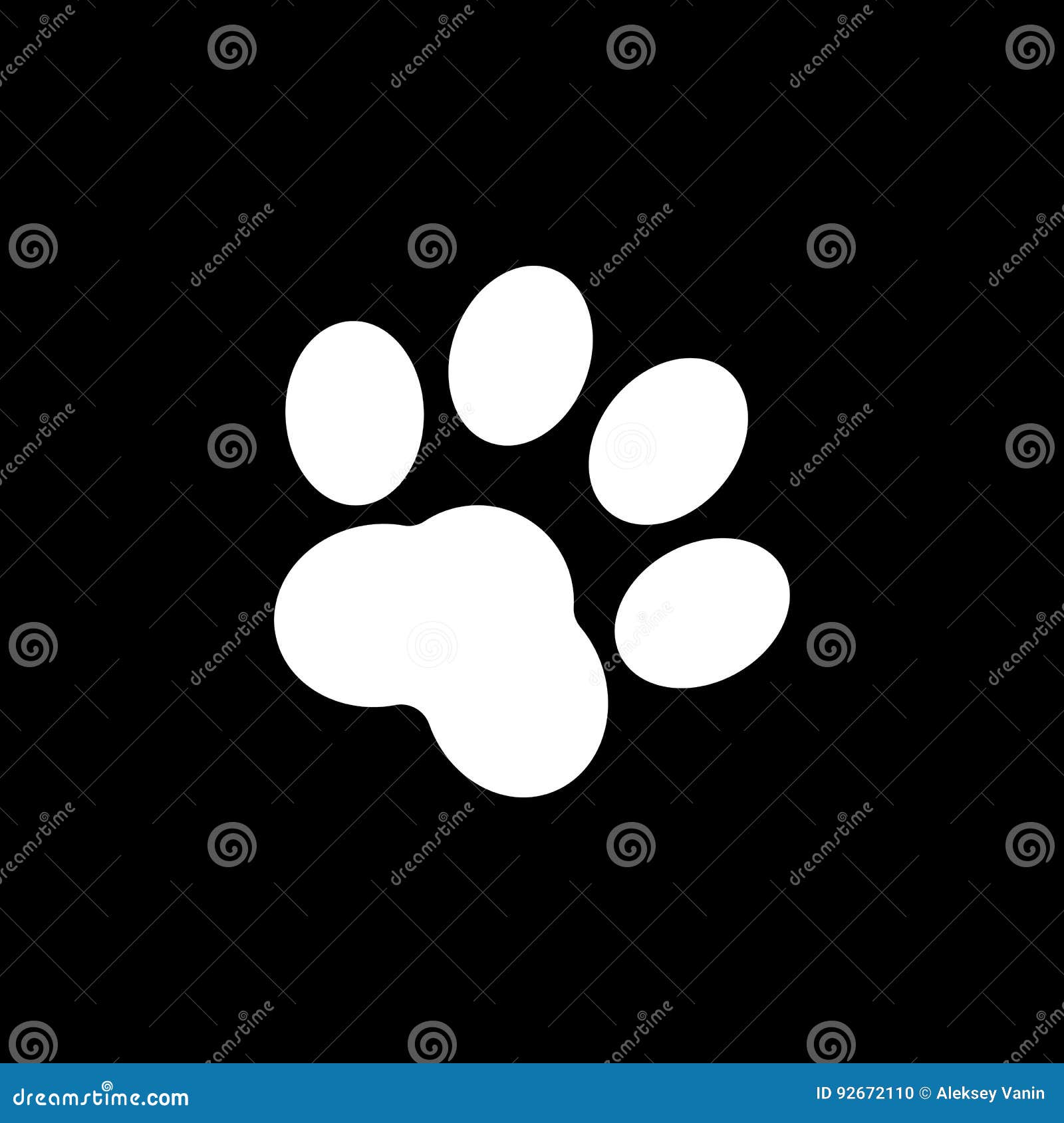 Paws Vector Icon Isolated on Black Background. Stock Vector ...