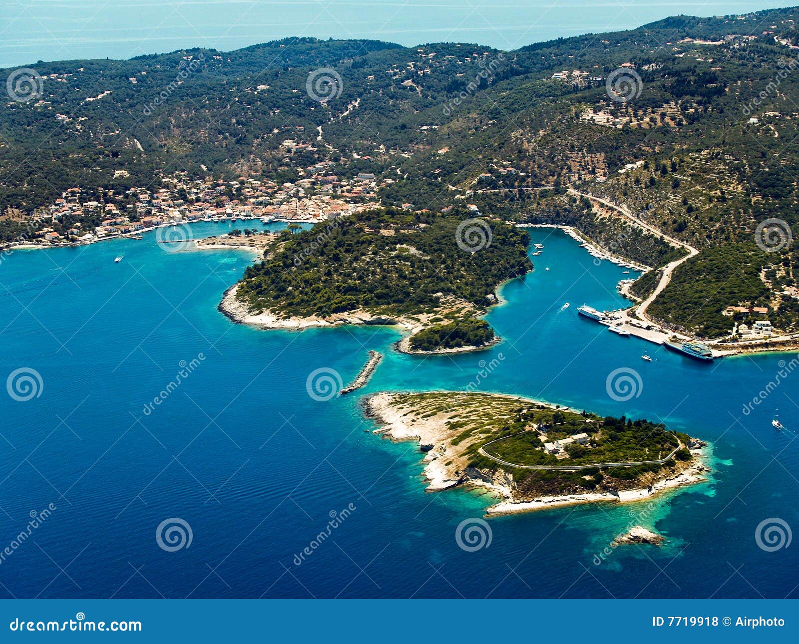 Paxi island, aerial view stock photo. Image of travel - 7719918