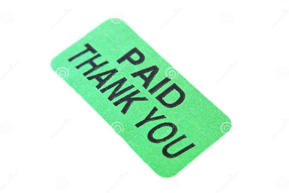 Payé, merci photo stock. Image du devise, bancaire, vente - 5440144