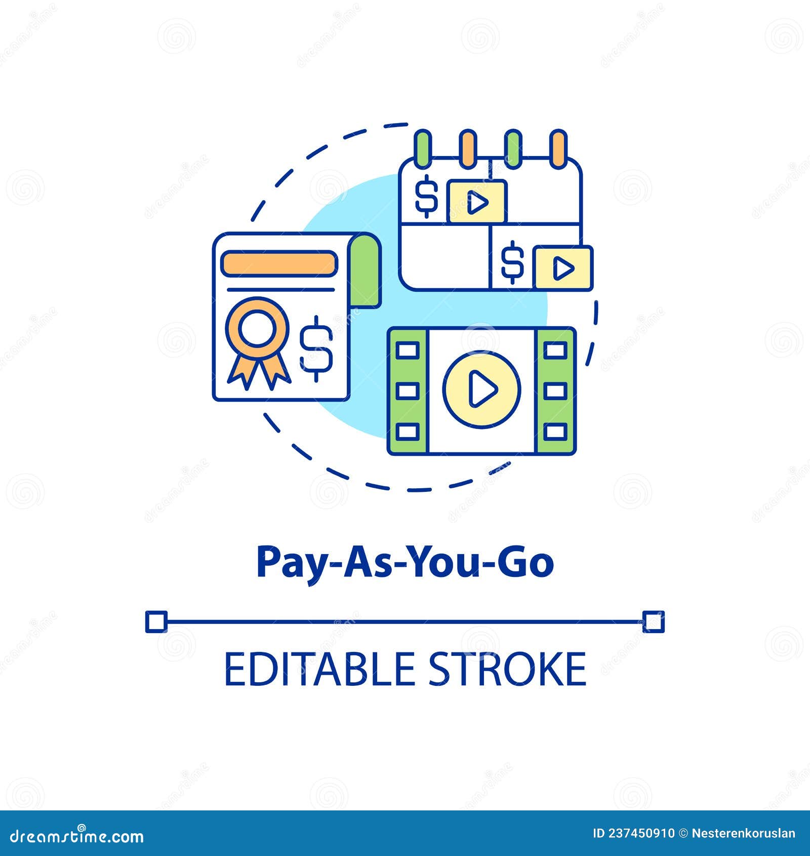 Pay as you go concept icon stock vector. Illustration of finance ...